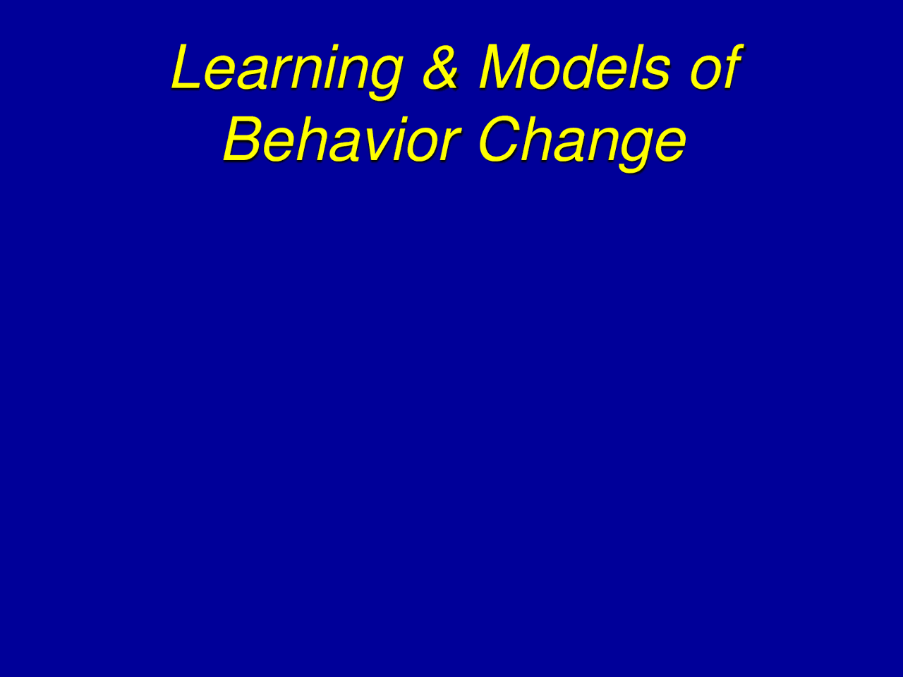 Learning And Models Health Lecture Slides Docsity