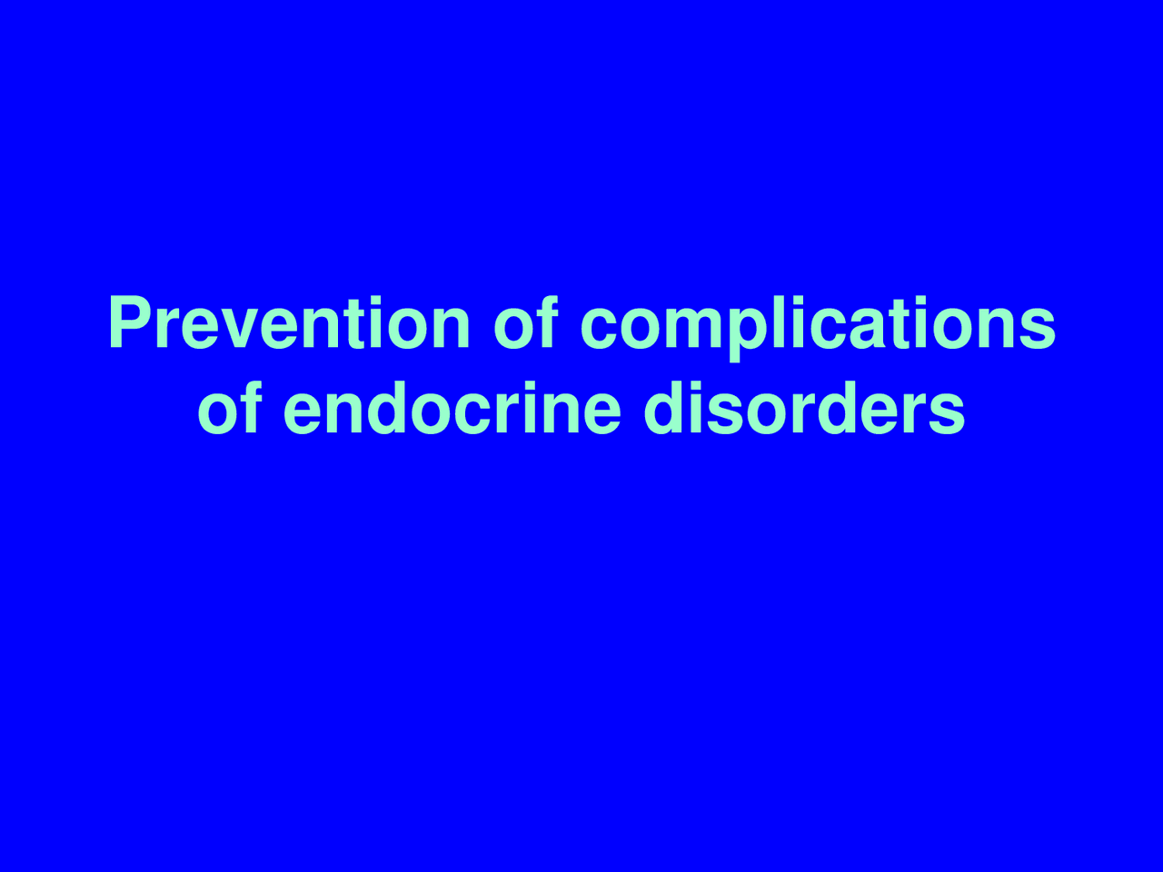 Endocrine Disorders Health Lecture Slides Docsity