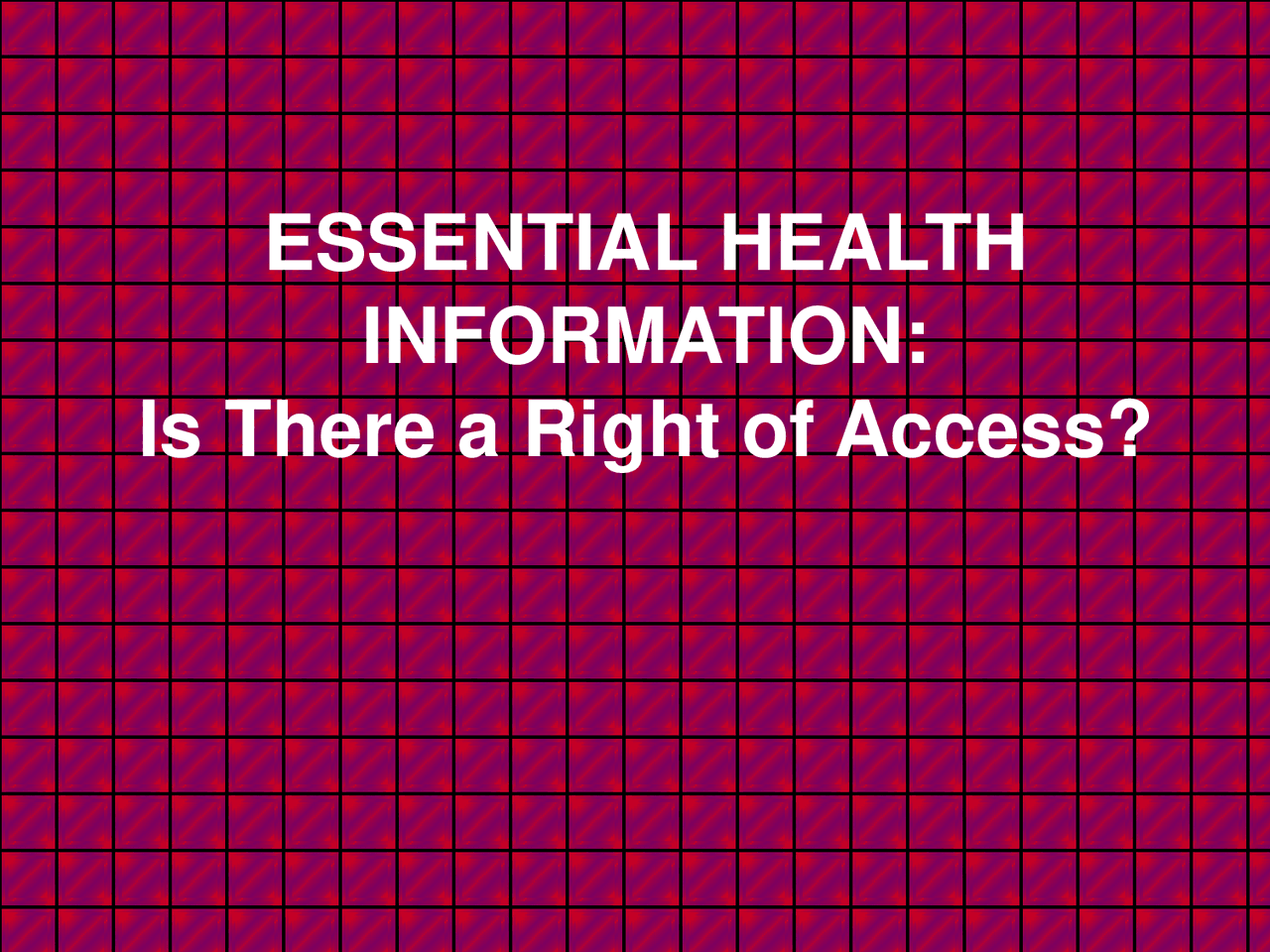 Essential Health Information Health Lecture Slides Docsity