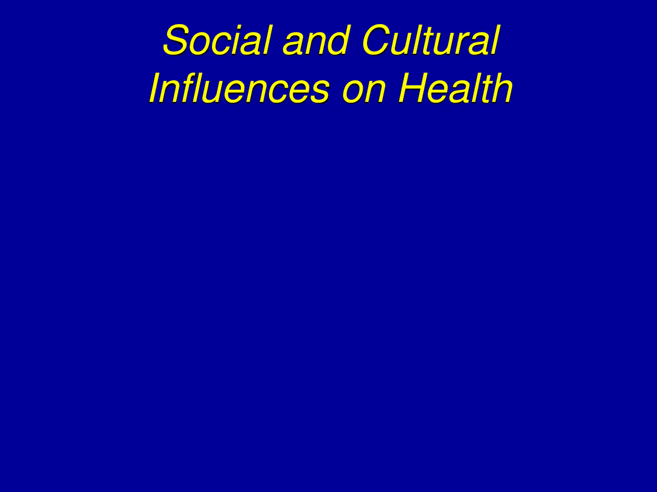 Social and Cultural Influences - Health - Lecture Slides | Slides ...