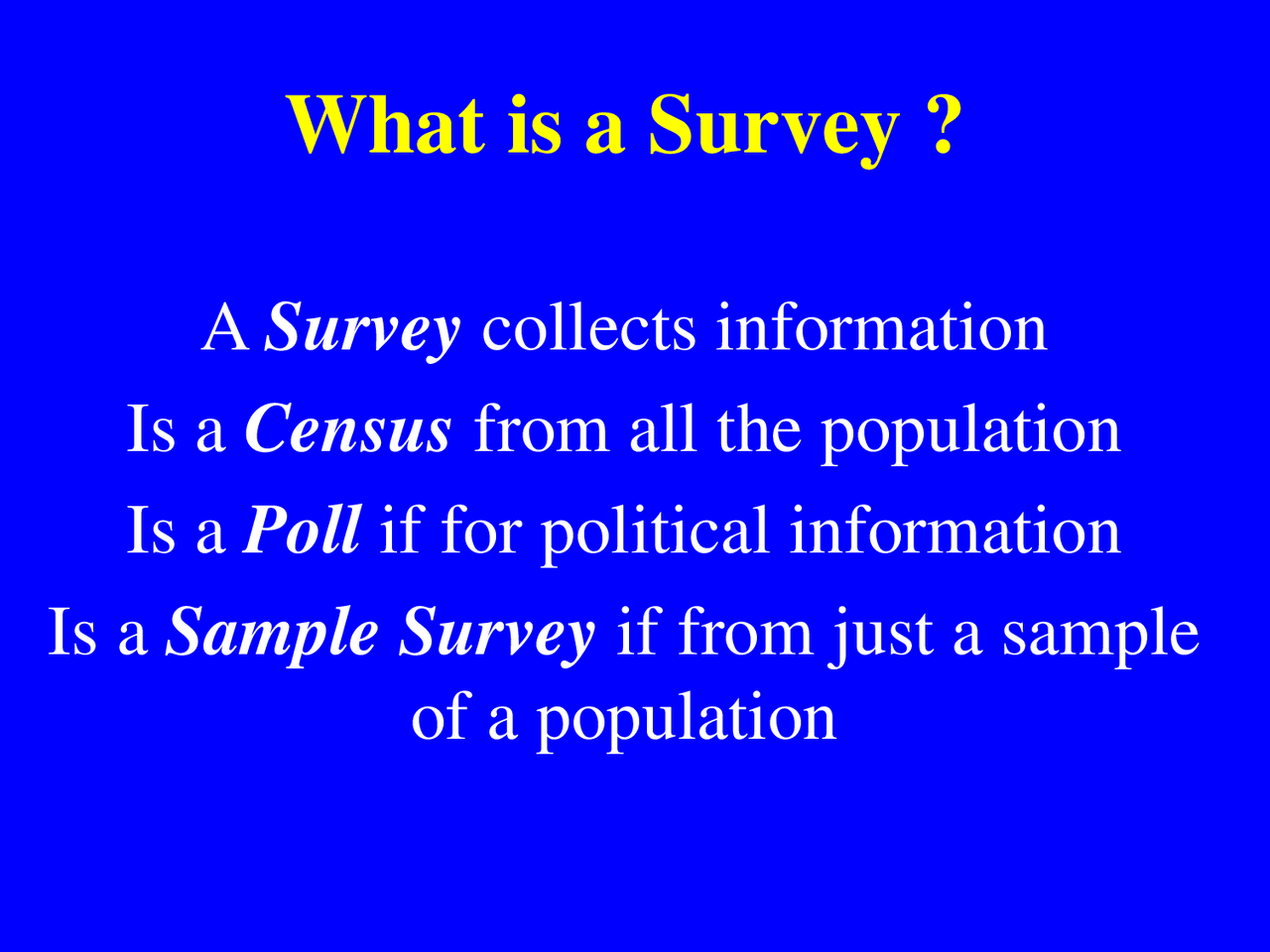 Survey Health Lecture Slides Docsity