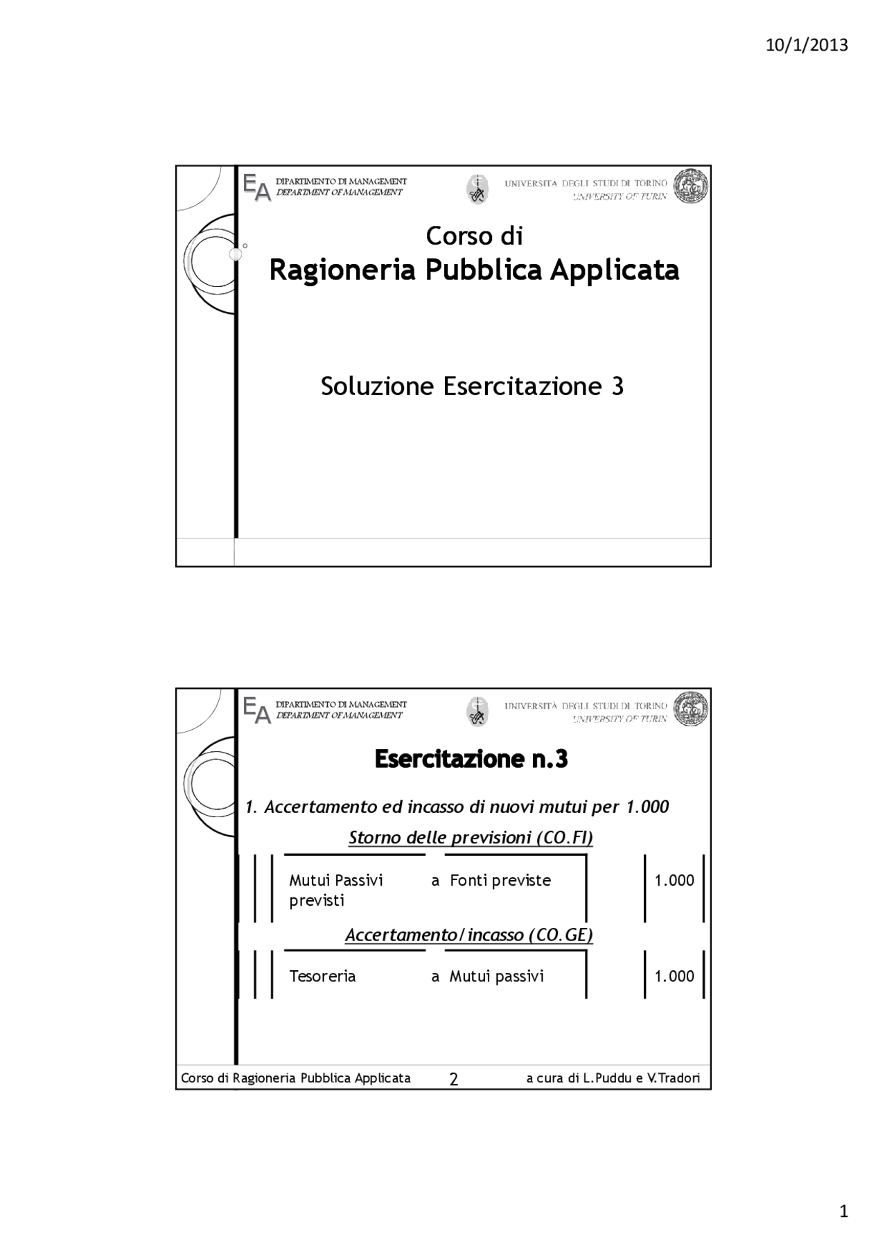 Soluzione Esercitazione 3 Docsity