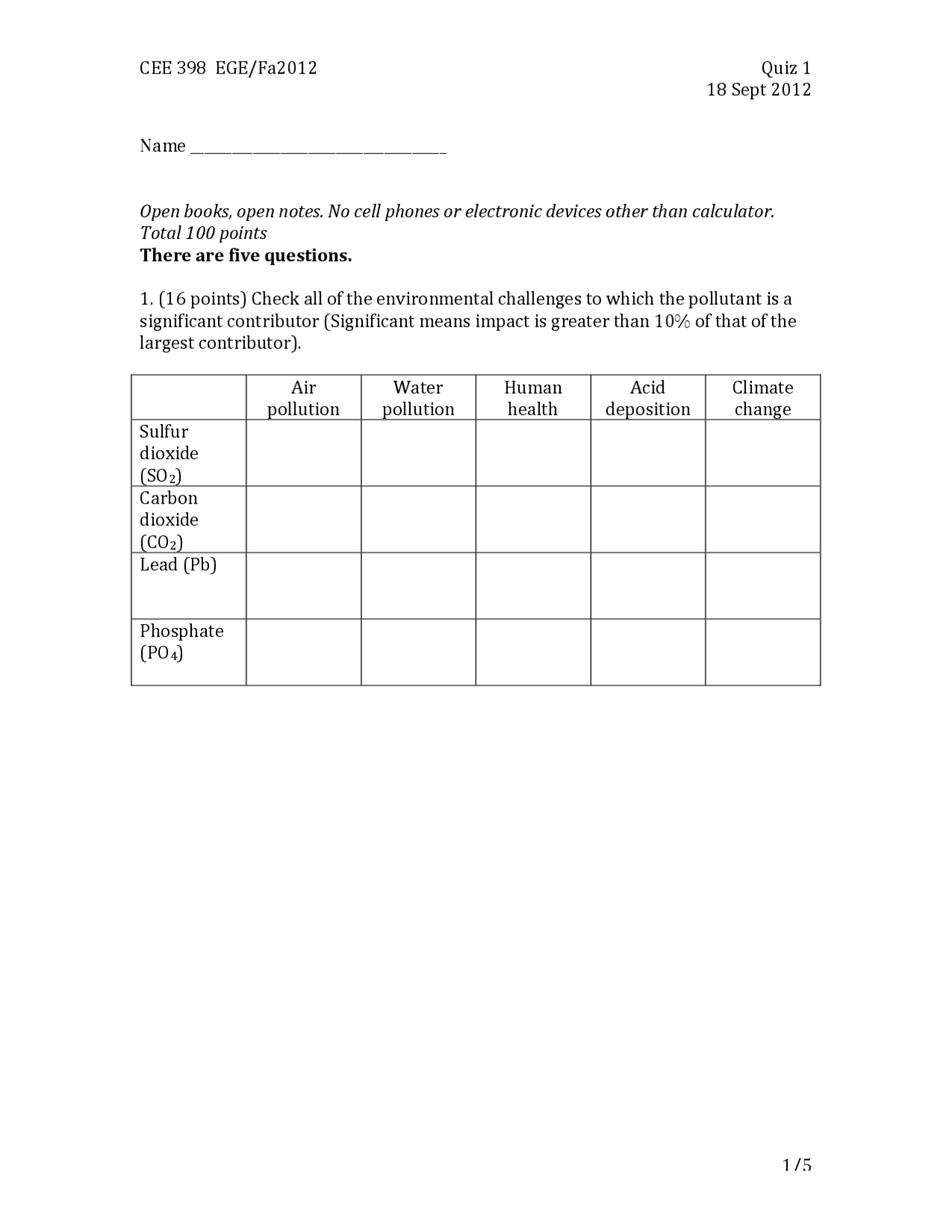 5 Questions in Quiz 1 - Project Based Learning in CEE | CEE 398 ...