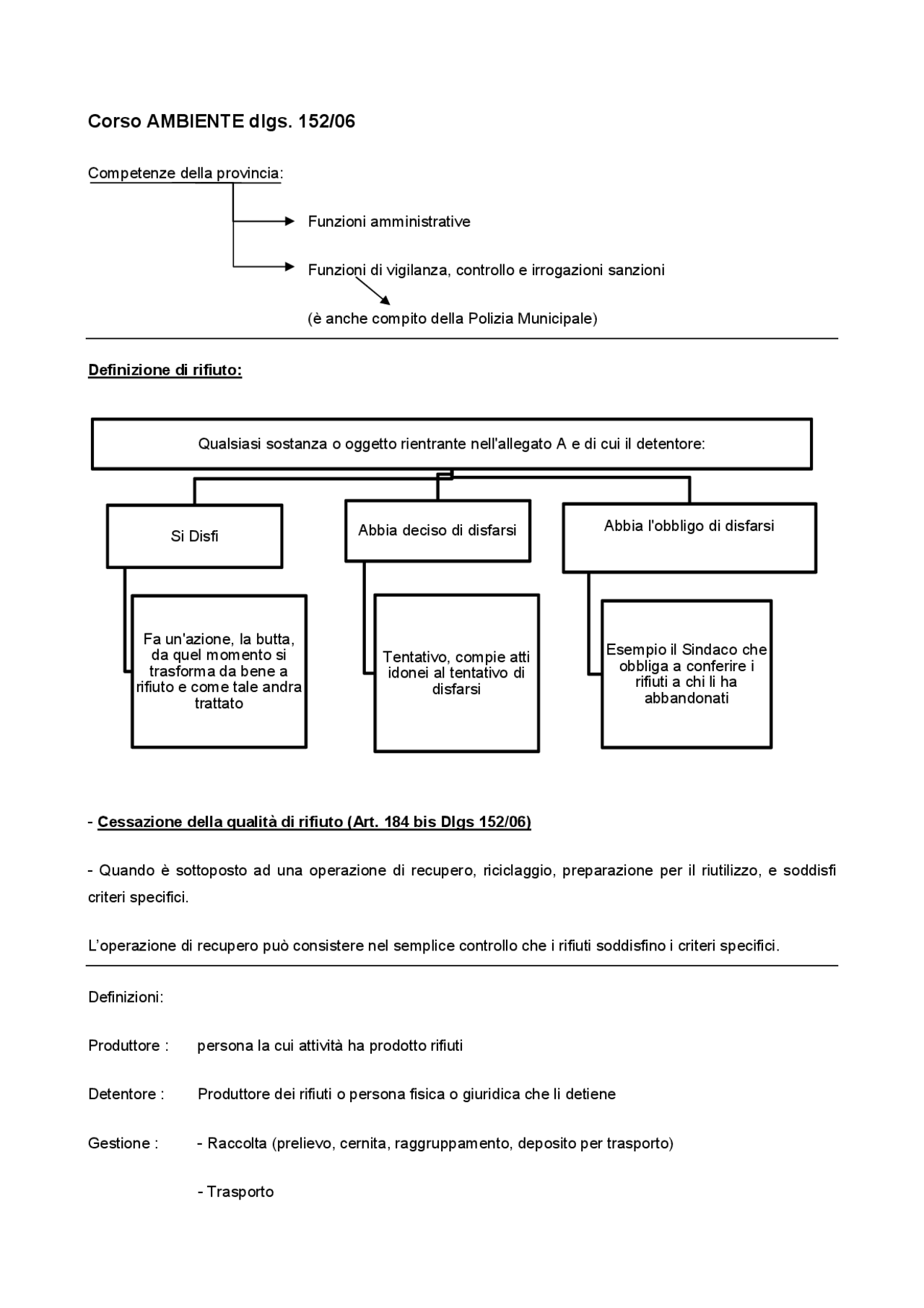 Appunti Ambiente Dlgs 152 06 Appunti Di Diritto Docsity