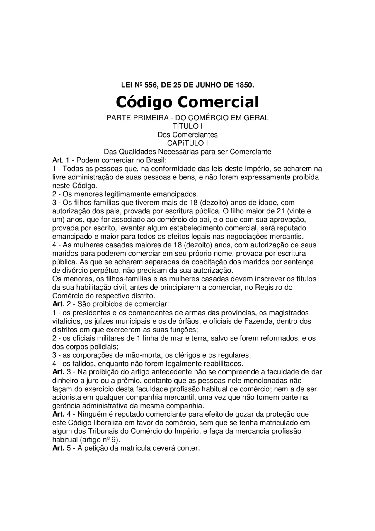 O Código Comercial Parte1 - Docsity