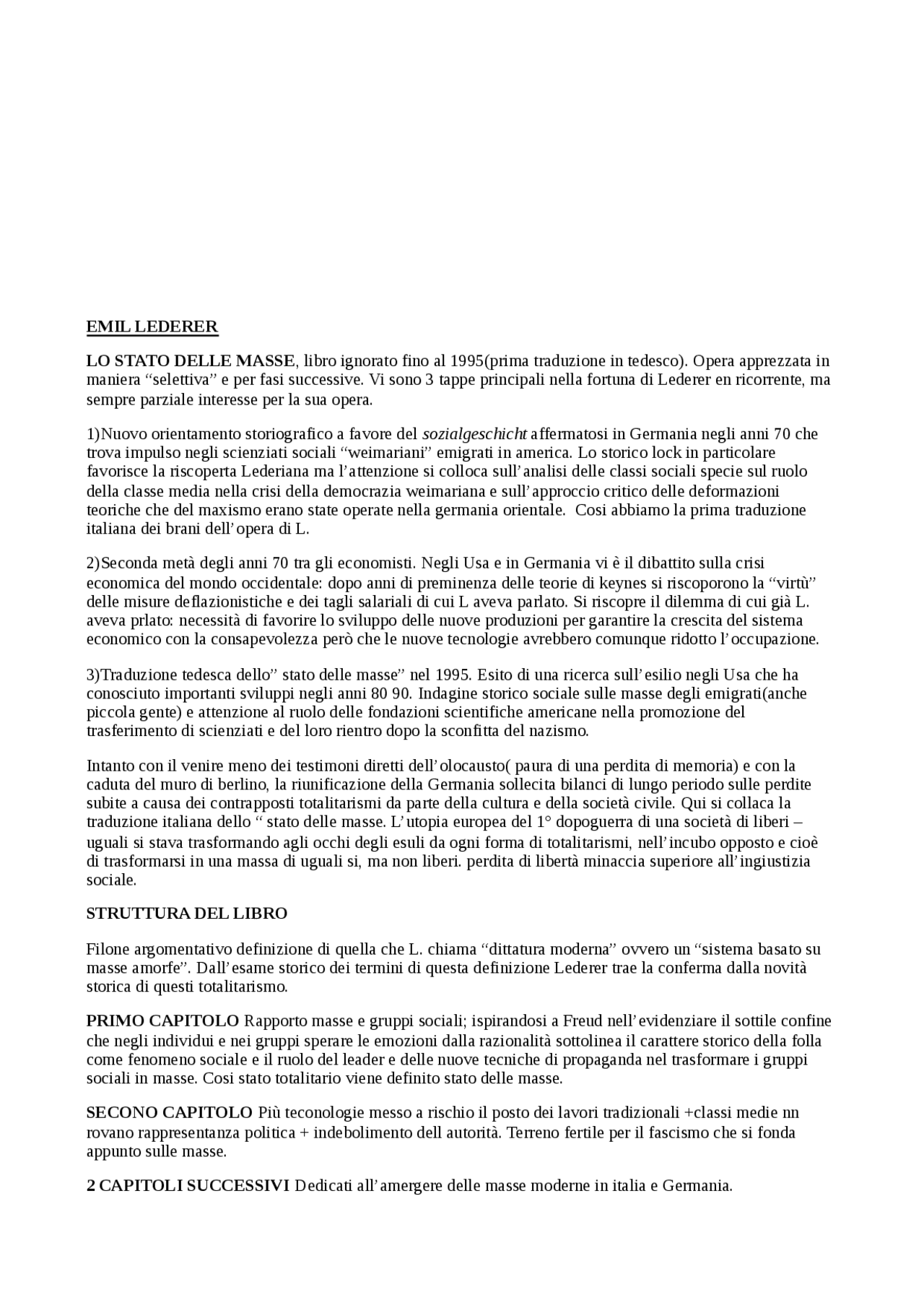 LO STATO DELLE MASSE - Docsity