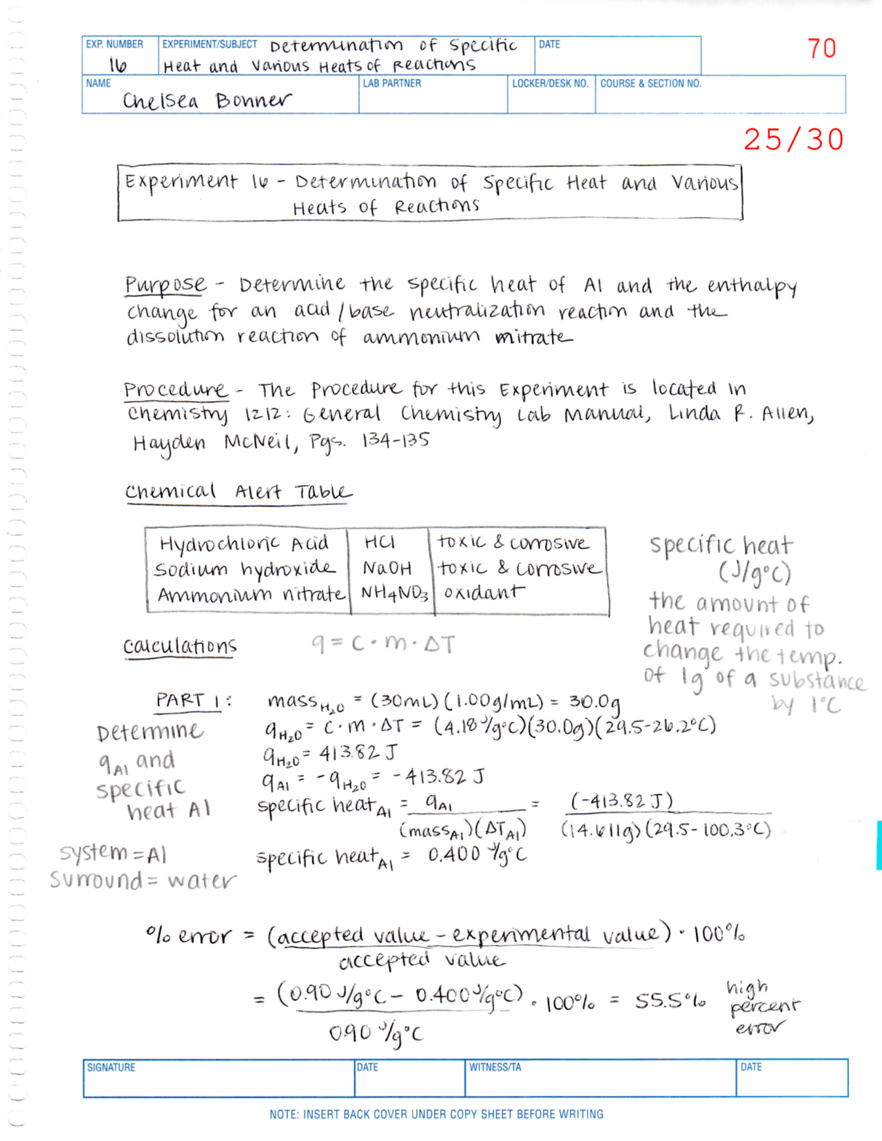 Heat Of Reaction Lab