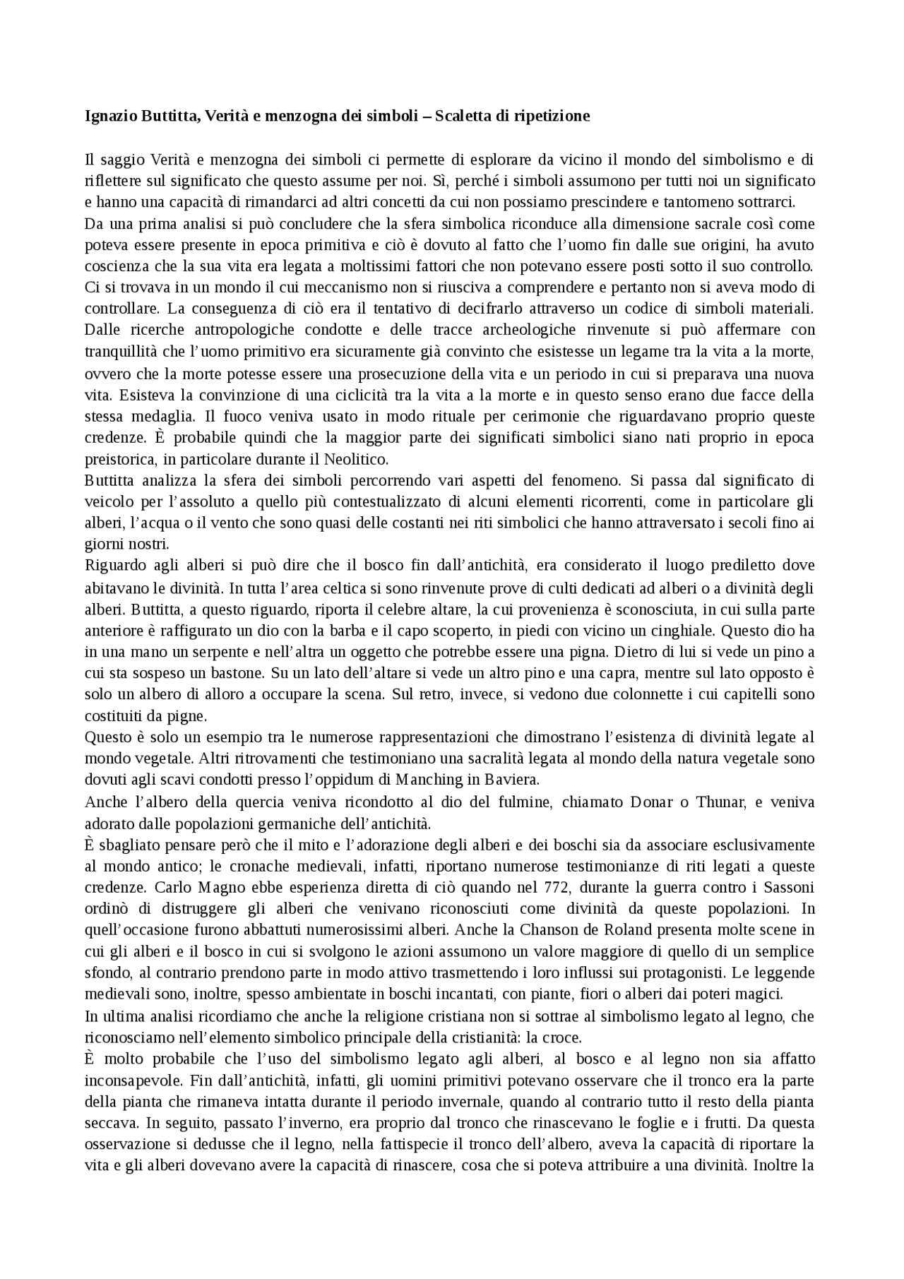 Ignazio Buttitta Verità E Menzogna Dei Simboli Scaletta Di