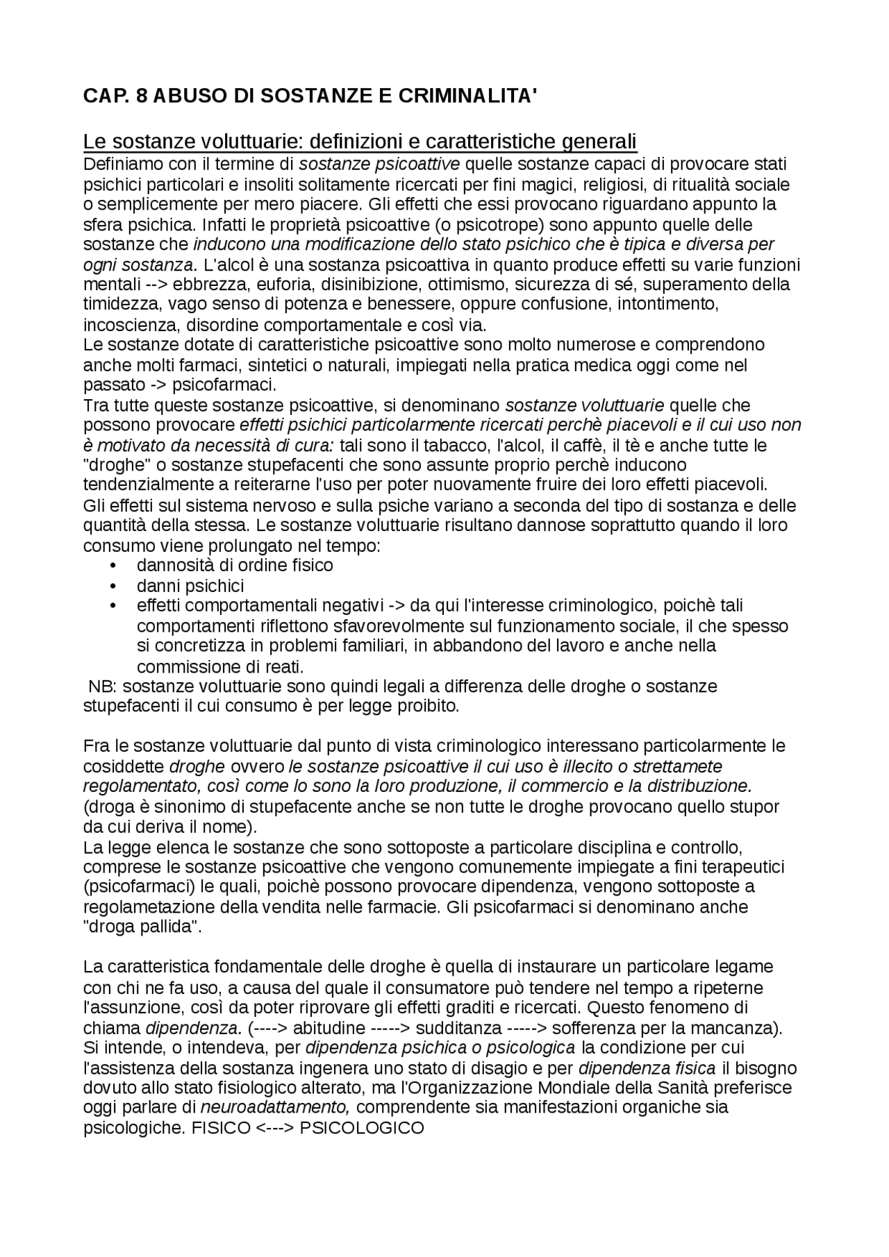 Compendio Di Criminologia Ponti Capitolo 8 Sintesi Del Corso Di