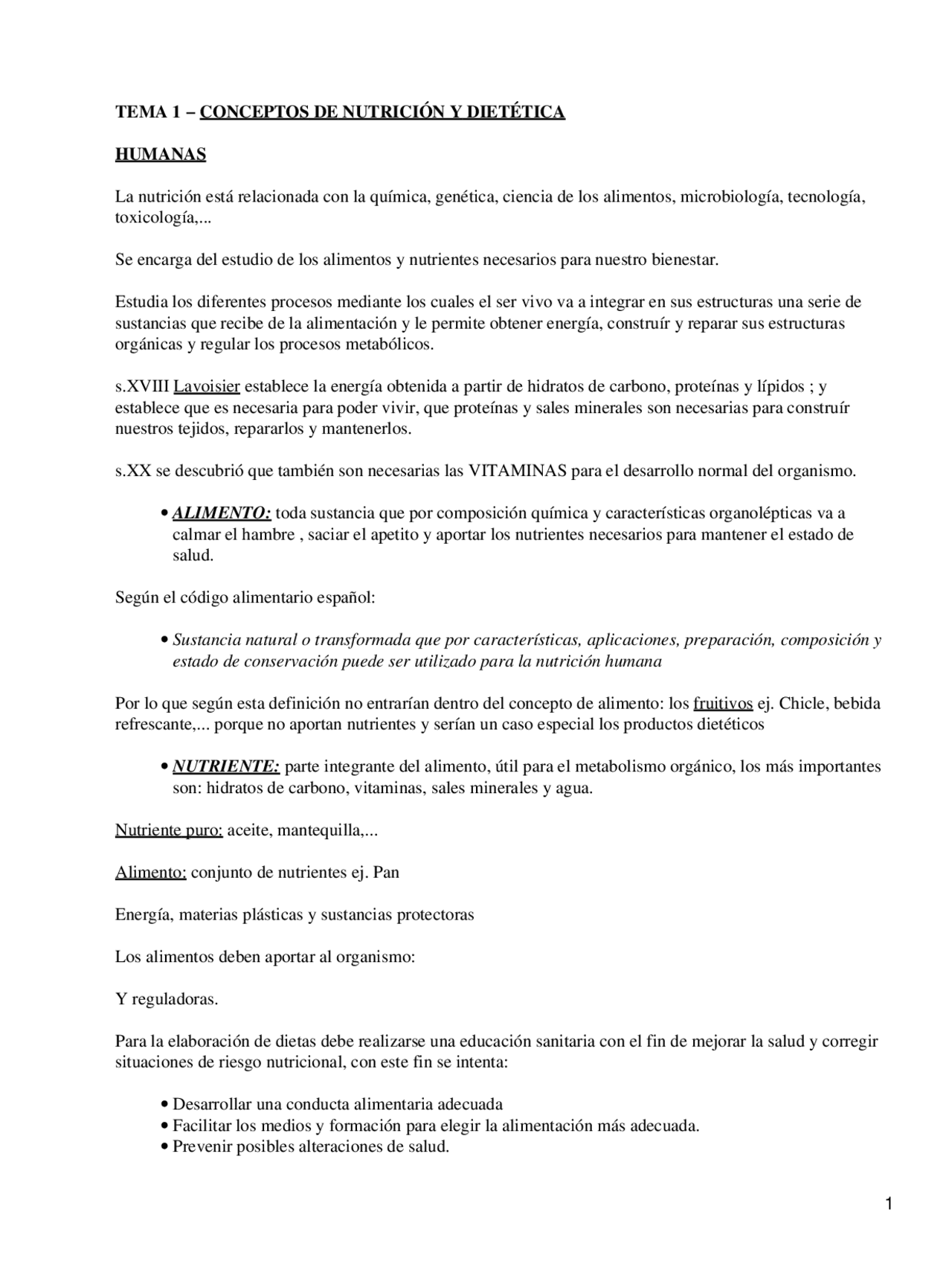 Apuntes Sobre Nutrición Y Dietética Docsity