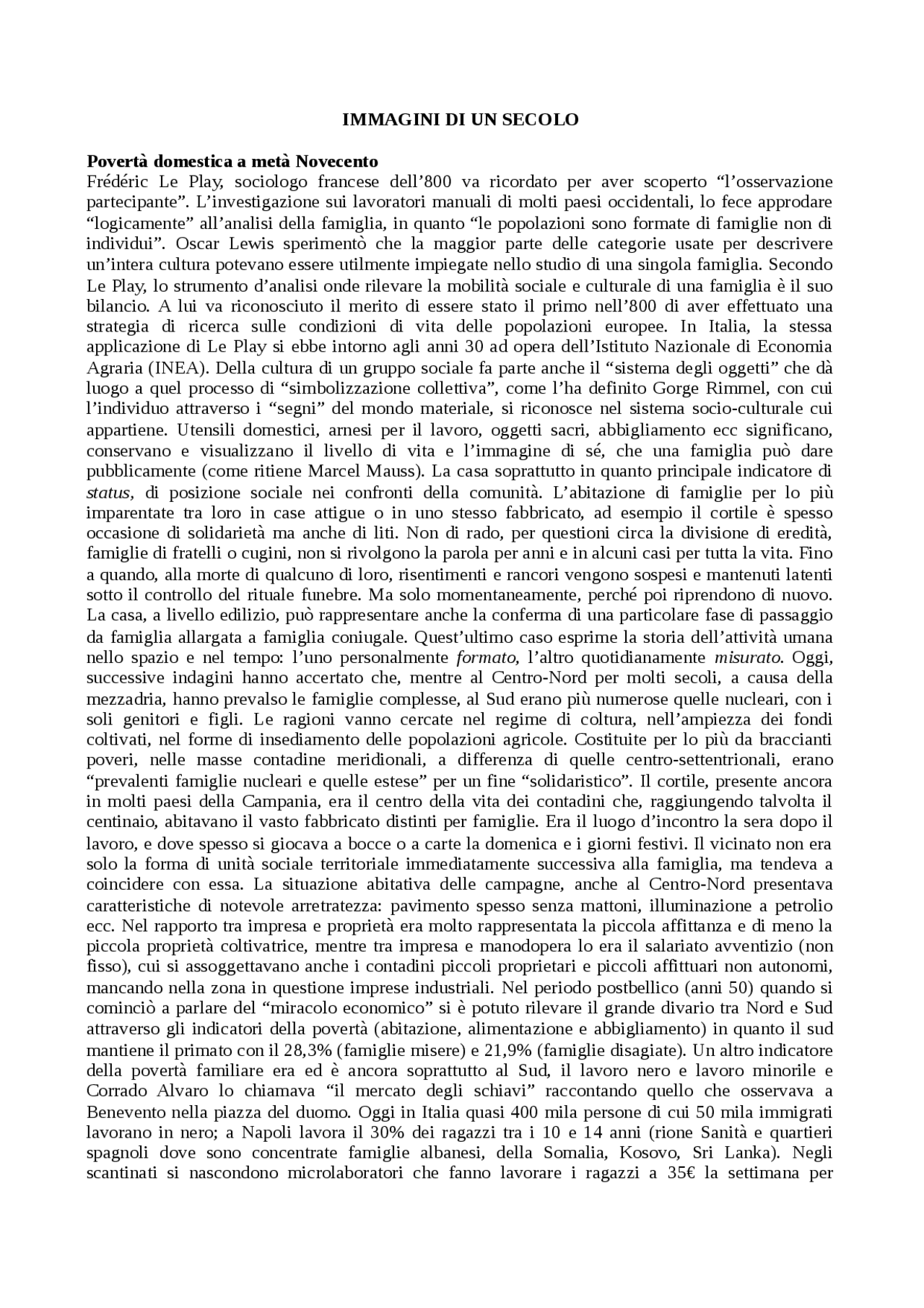 Riassunto Del Libro Sud E Famiglia Docsity