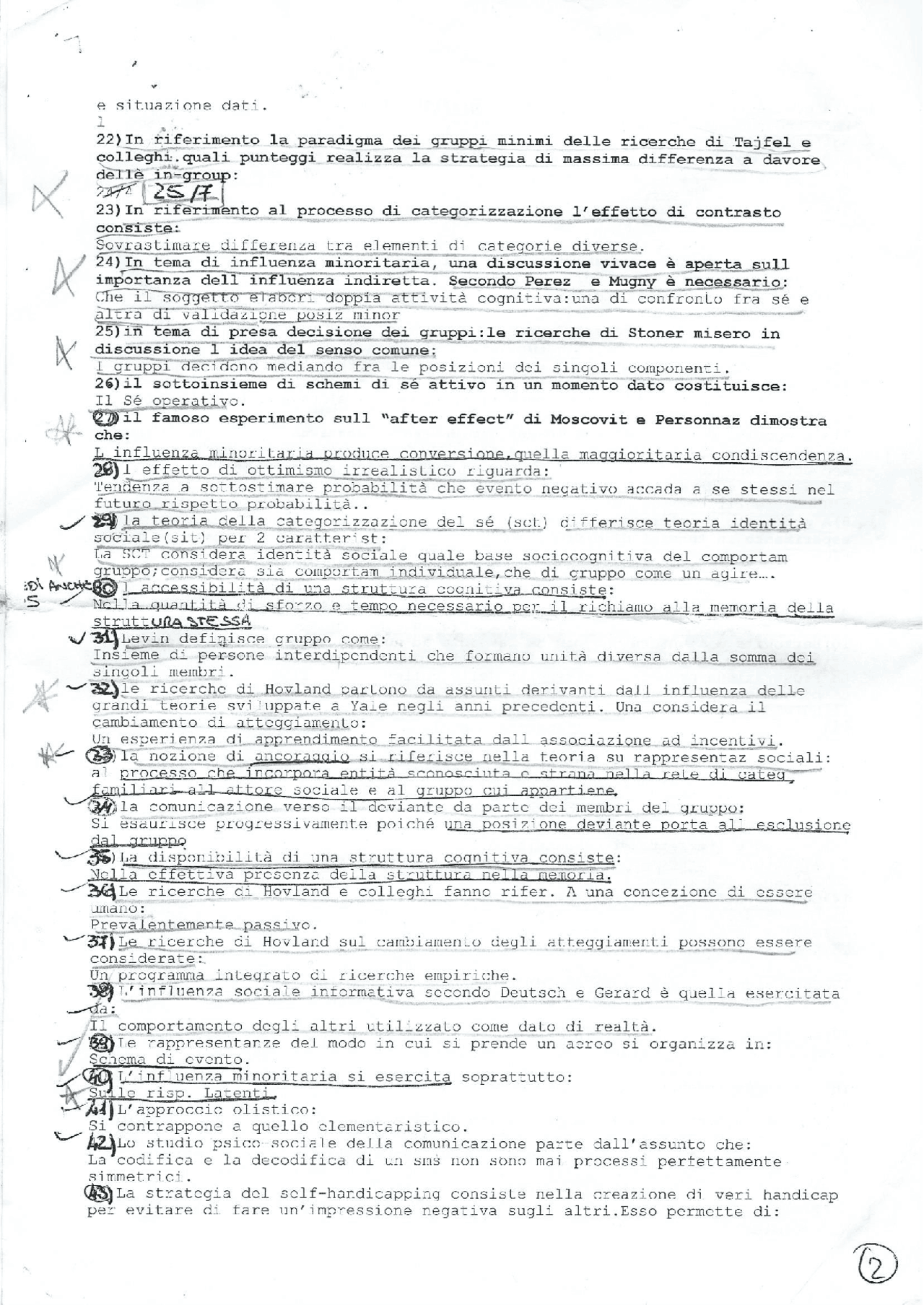 Domande Esame Psicologia Sociale 2 Docsity