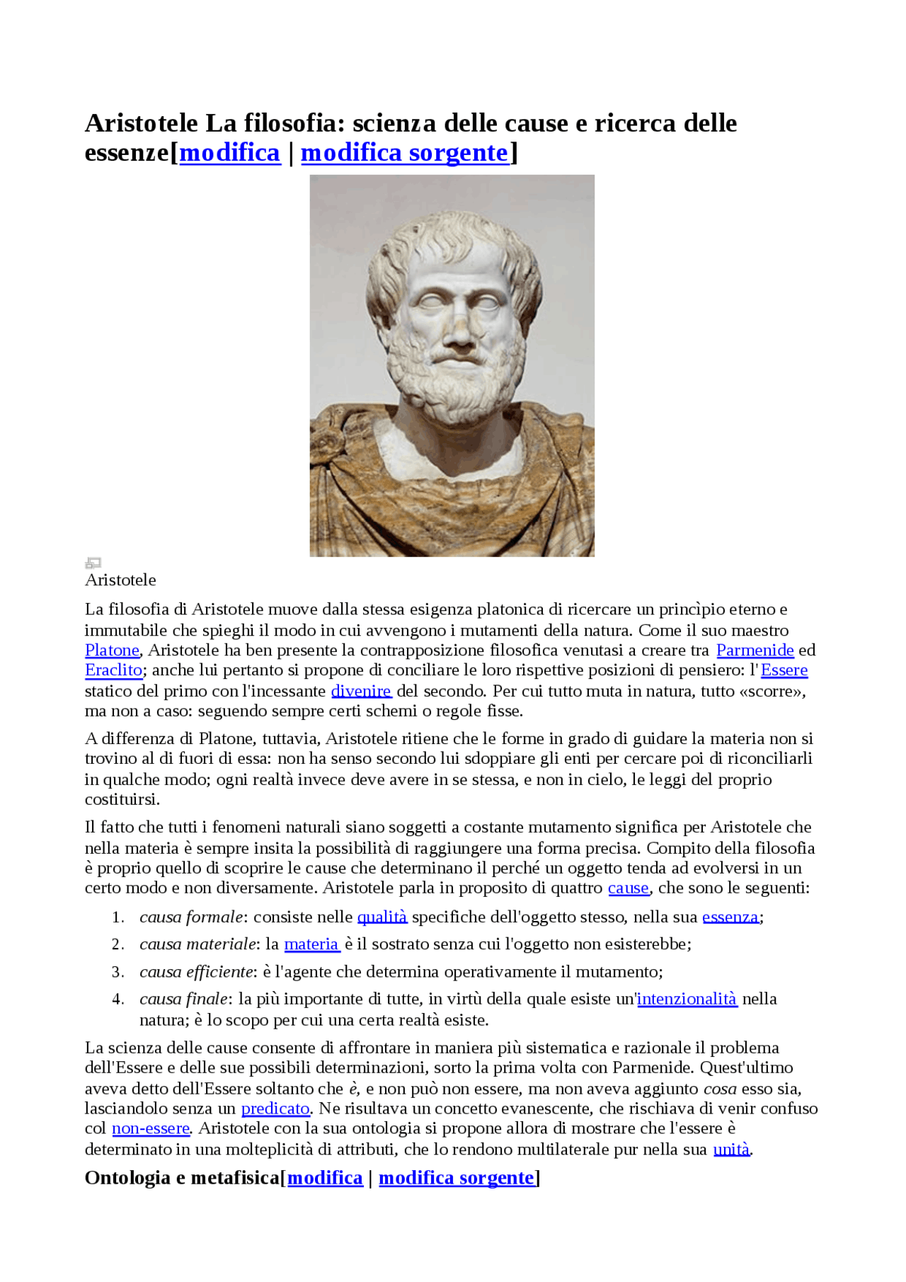 Aristotele La Filosofia Docsity