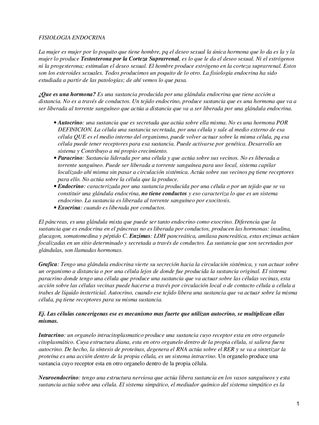 Apuntes Sobre La Fisiologia Endocrina Parte1 Docsity