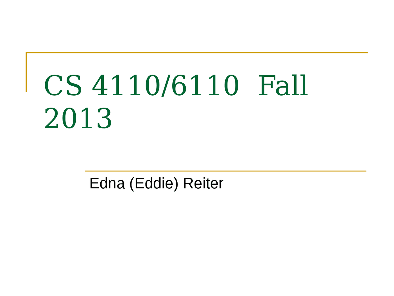 Introduction To Compiler Design Lecture Slides Cs 4110 Docsity 7213