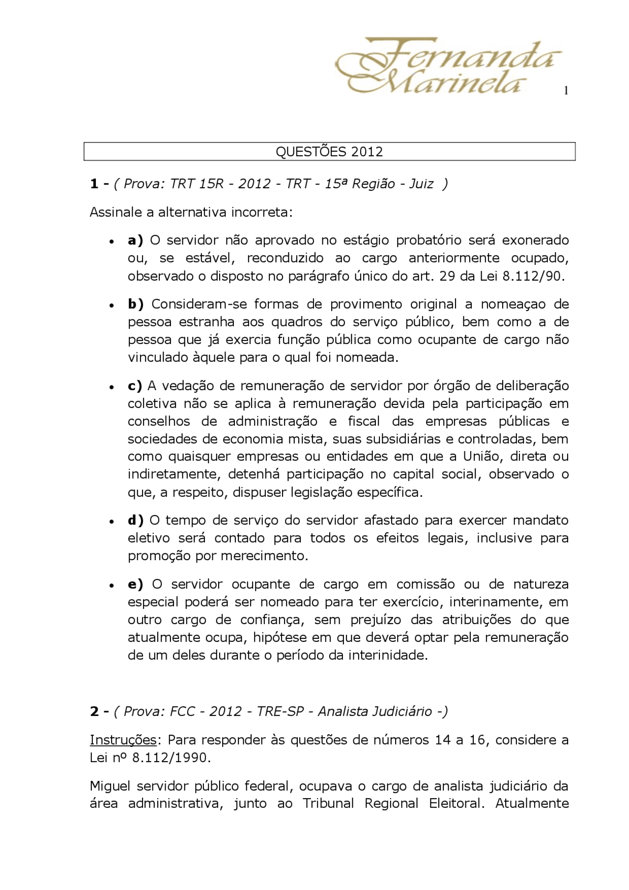 Questões De Direito Docsity