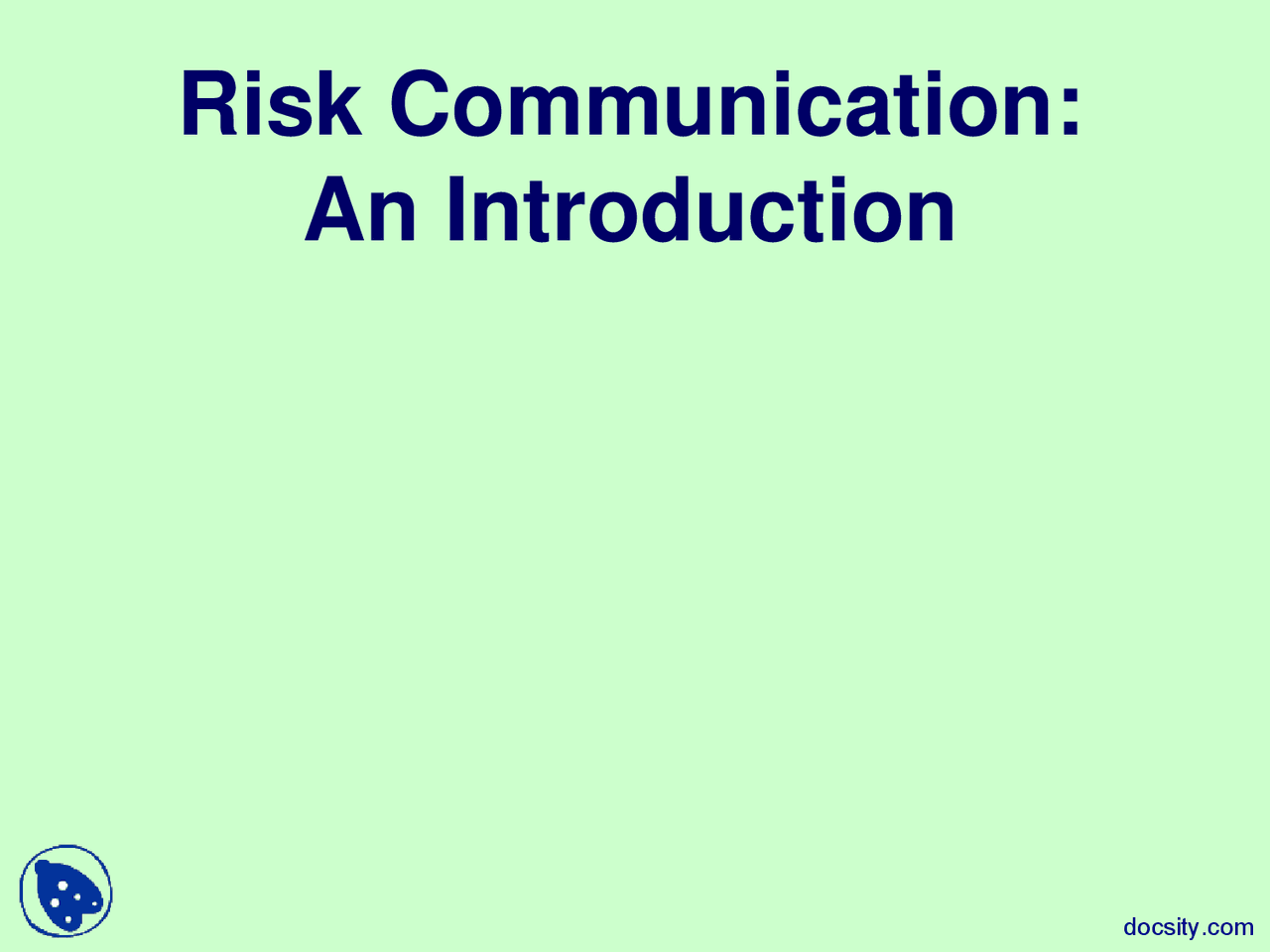 Risk Communication Health Lecture Slides Docsity
