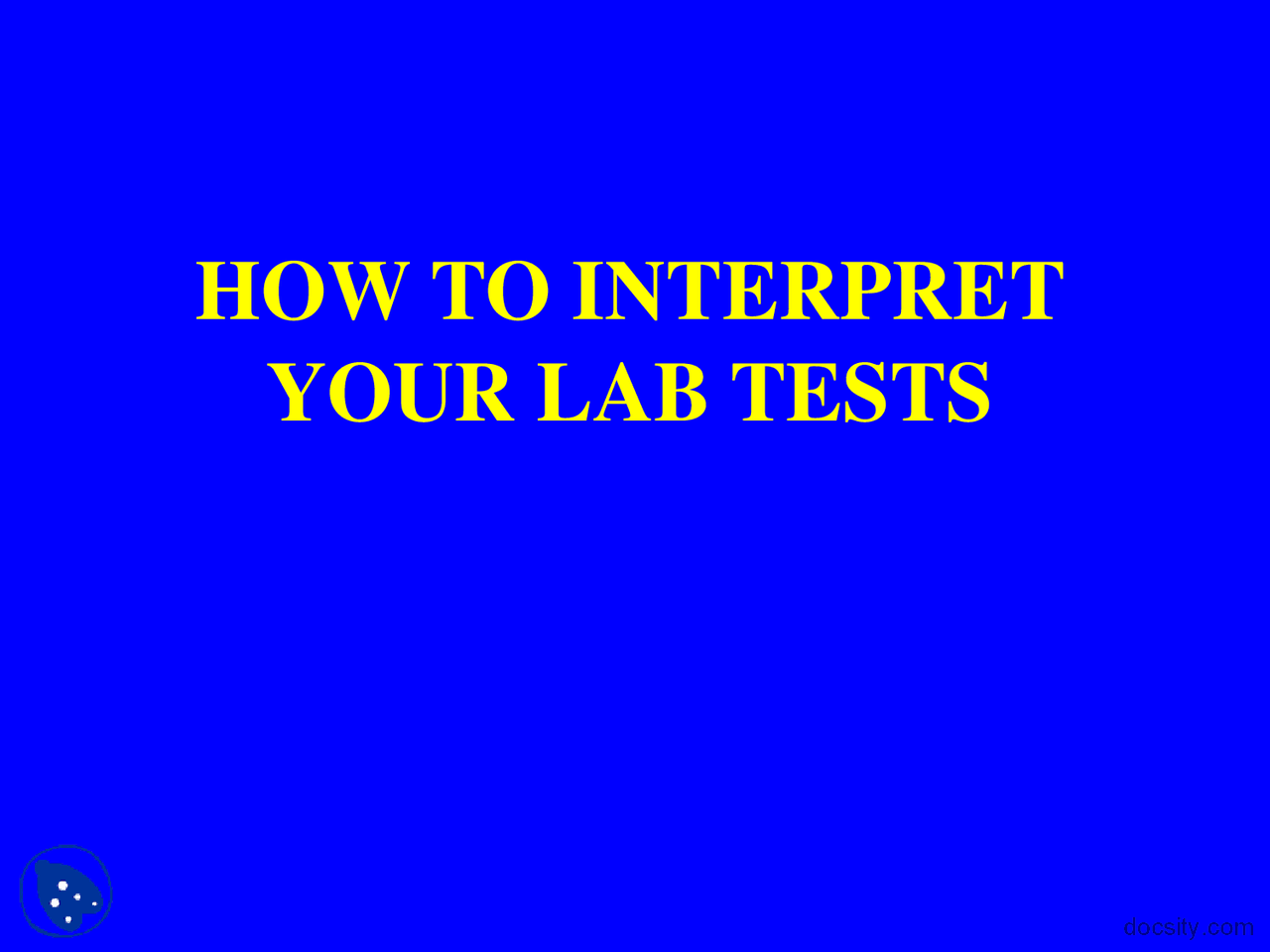 Lab Tests Health Lecture Slides Docsity