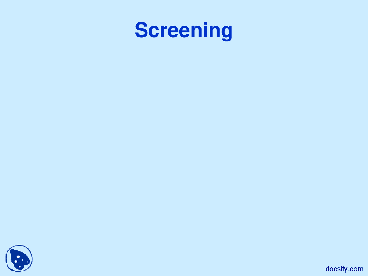 Screening Health Lecture Slides Docsity