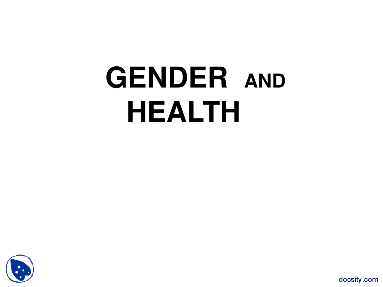 Gender And Health Health Lecture Slides Docsity