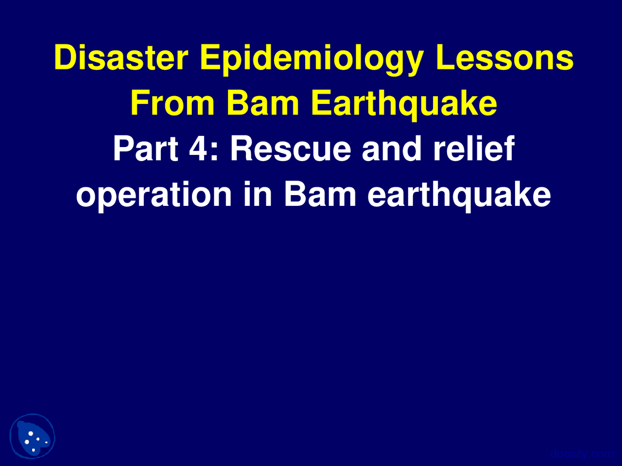 Rescue And Relief Operation Health Lecture Slides Docsity