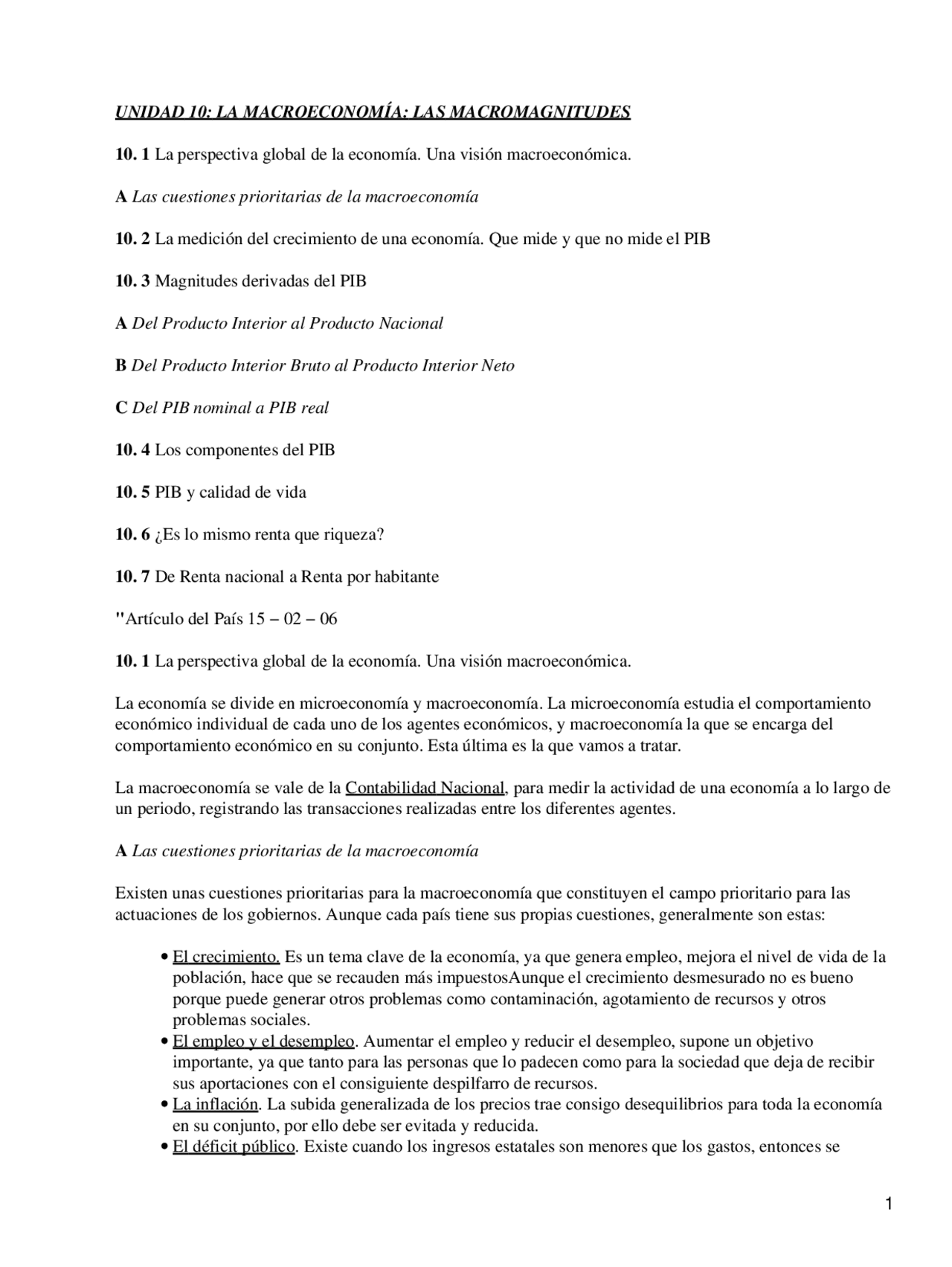 Apuntes Sobre La Macroeconomía Docsity