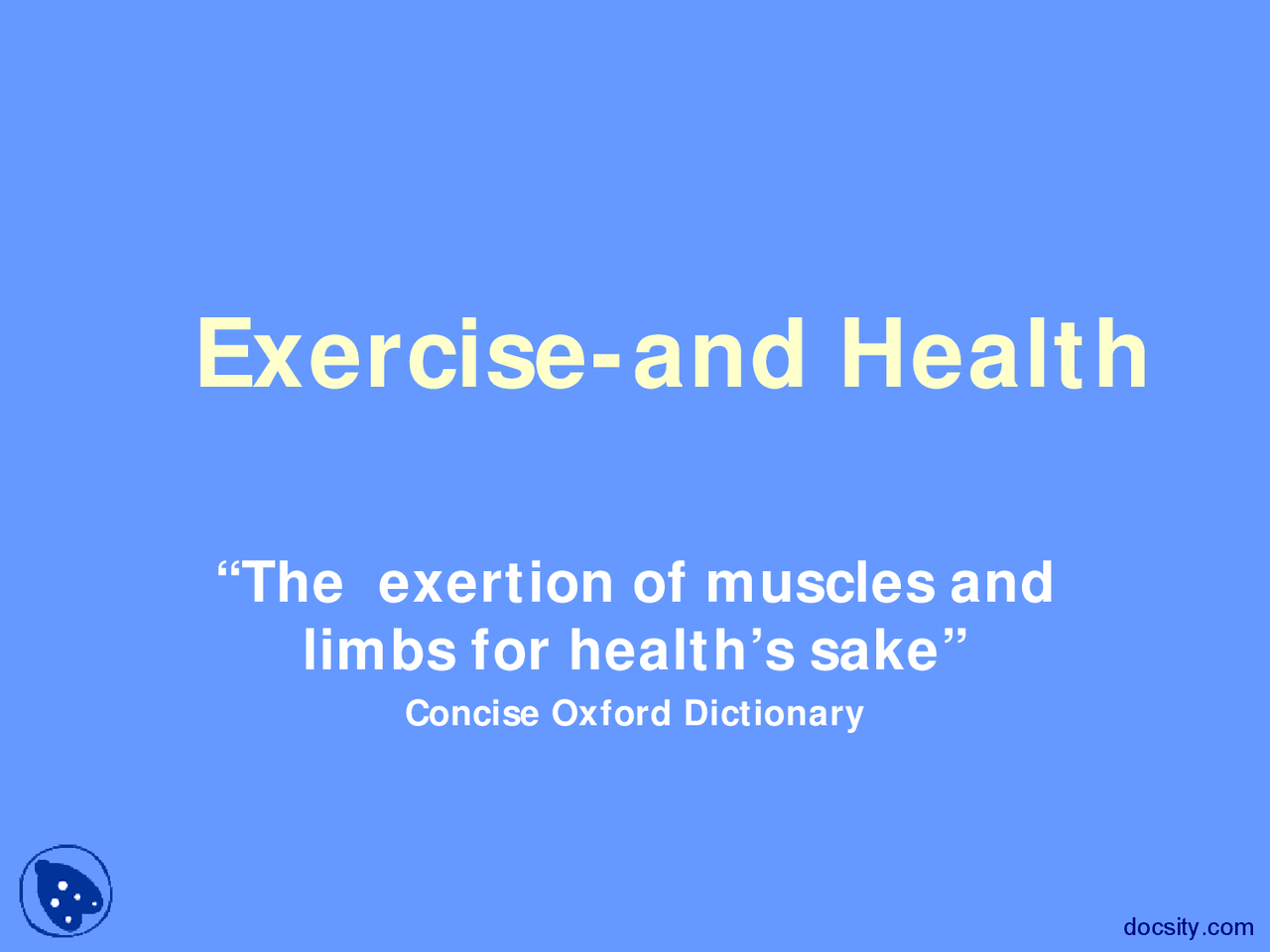 Exercise And Health Health Lecture Slides Exercises Public Health