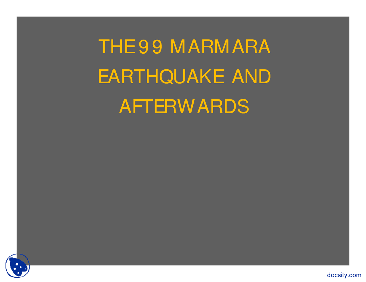 Earthquake And Afterwards Health Lecture Slides Docsity