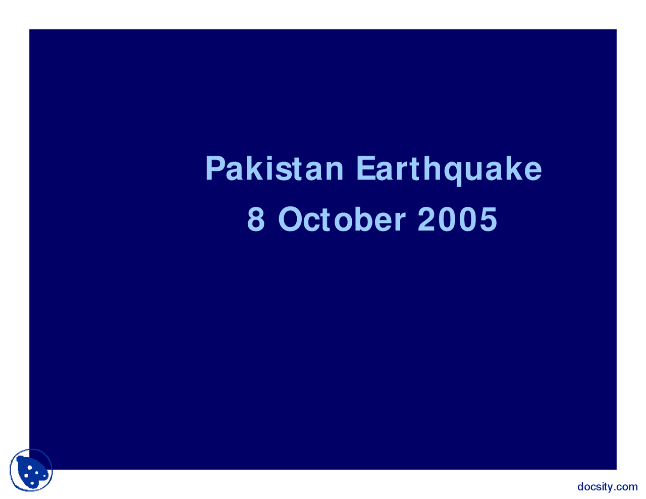 Earthquake Health Lecture Slides Docsity