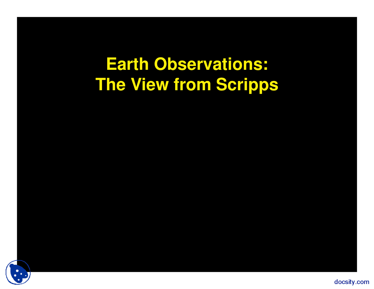 Earth Observations Health Lecture Slides Docsity