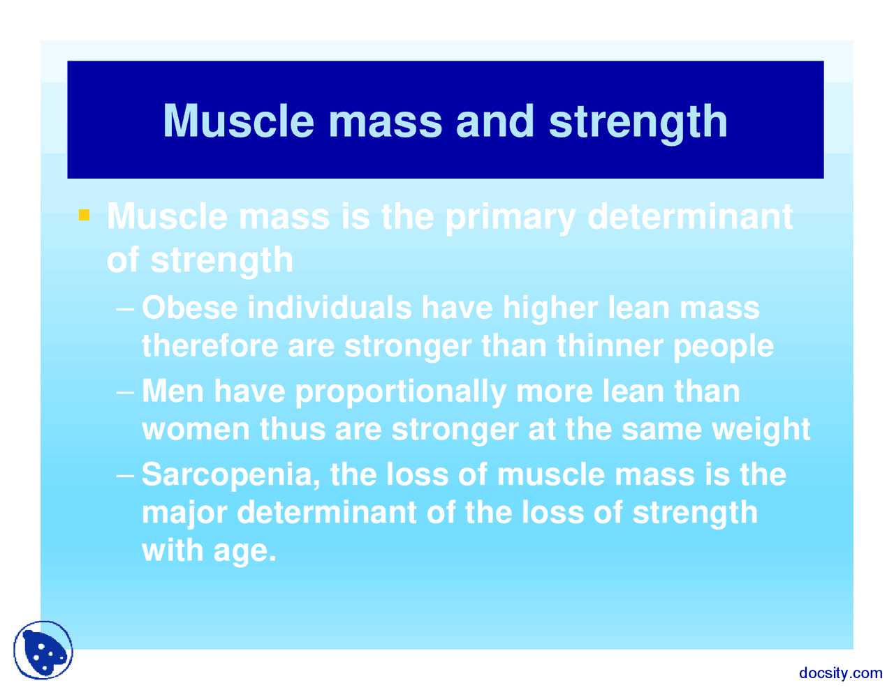Muscle Mass and Strength - Health - Lecture Slides | Slides Public ...