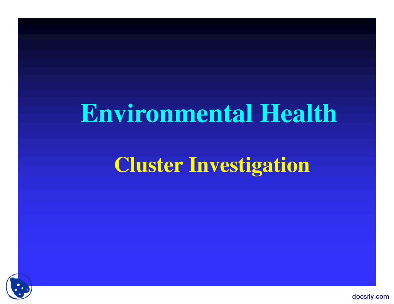 Environmental Health Health Lecture Slides Docsity