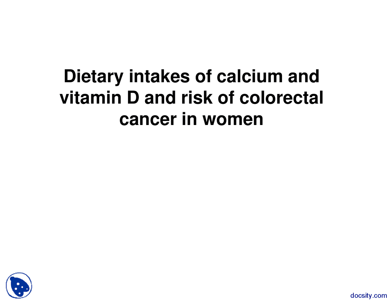 Vitamin D Health Lecture Slides Docsity