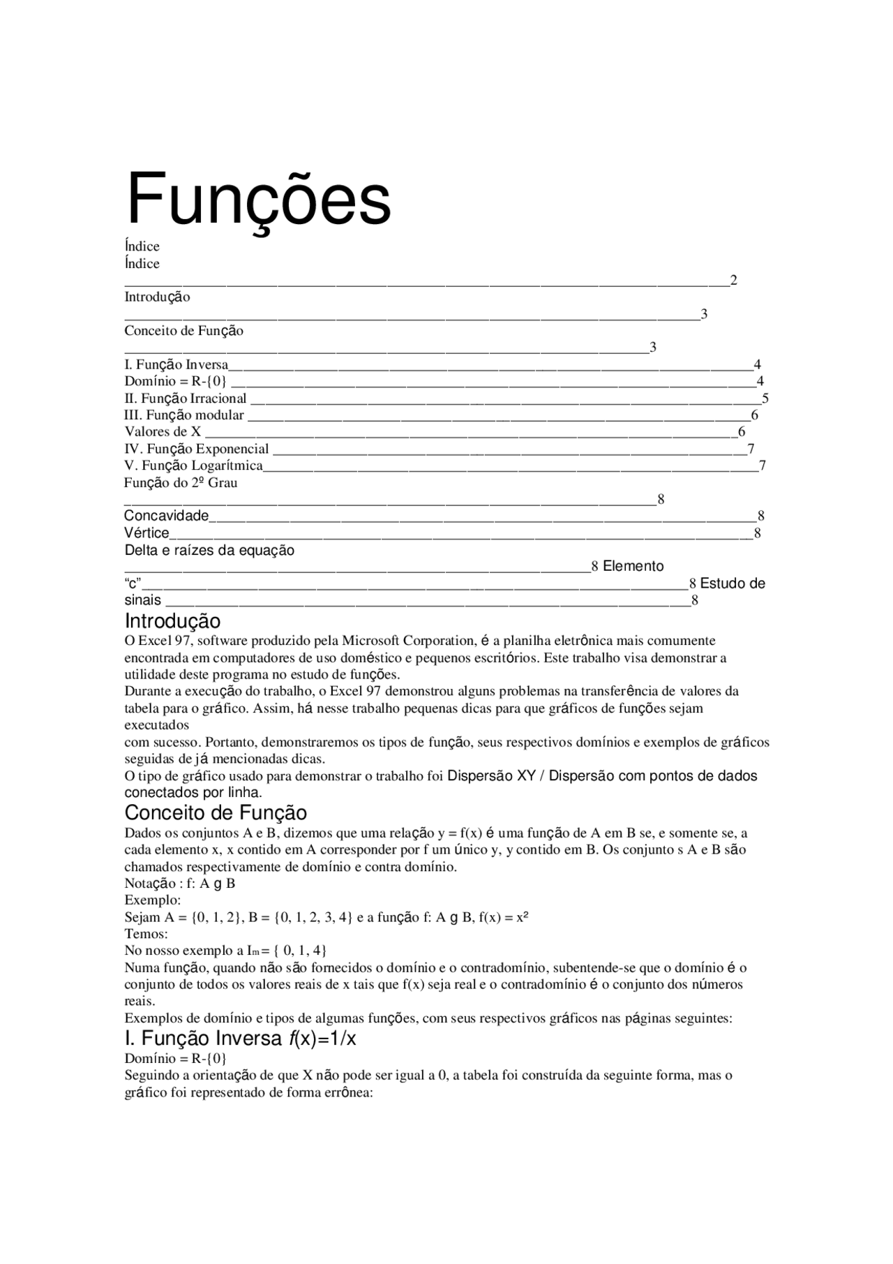 O conceito de Funções - Docsity