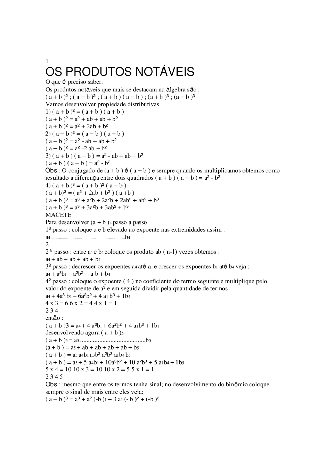 Os Produtos Notáveis Docsity