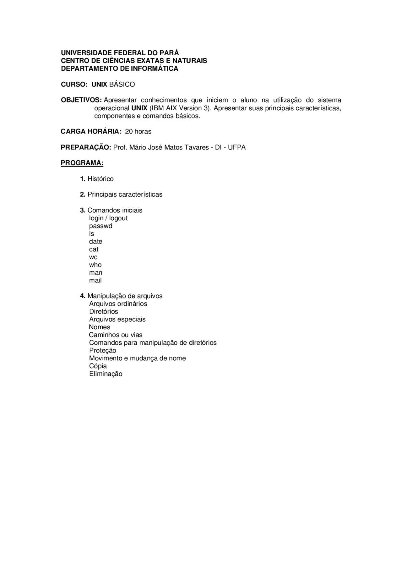O Sistema Operacional Unix Docsity