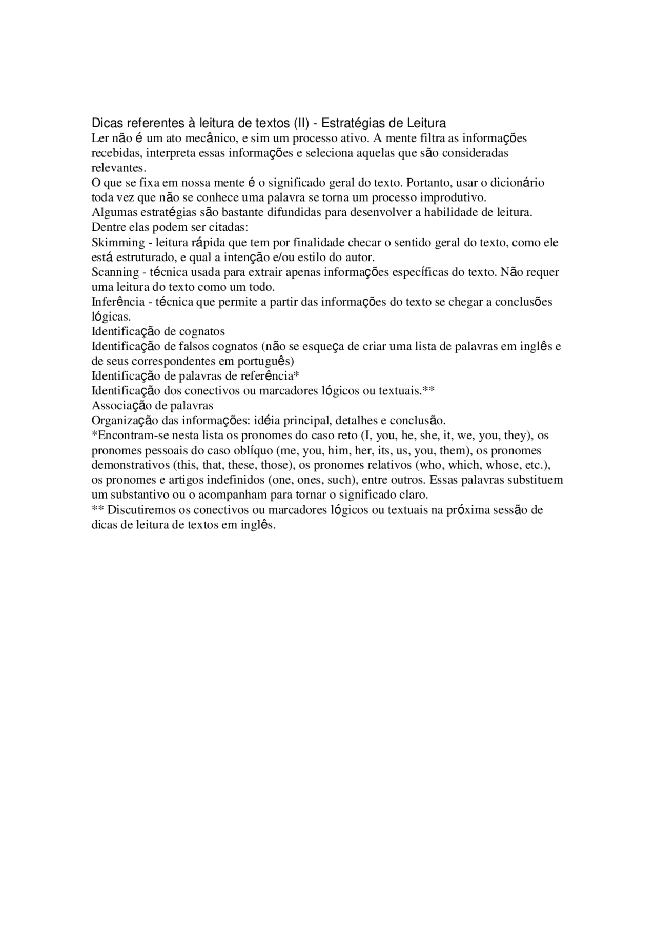 Estratégias De Leitura Docsity