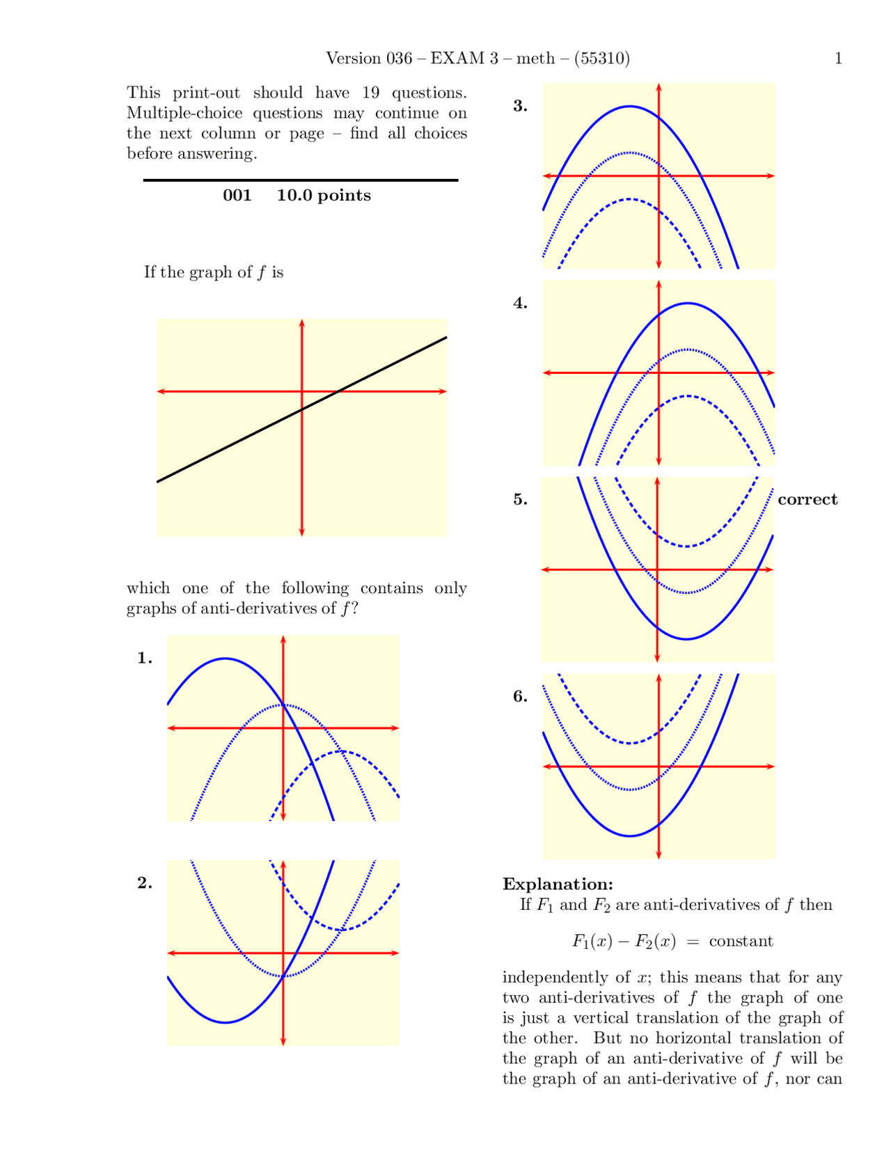 Past Exam 3 With Answers Differential Calculus M 408k Docsity
