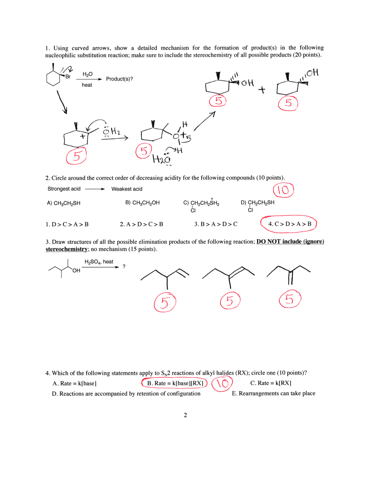 9 Solved Questions On Organic Chemistry I Chem 231 Docsity
