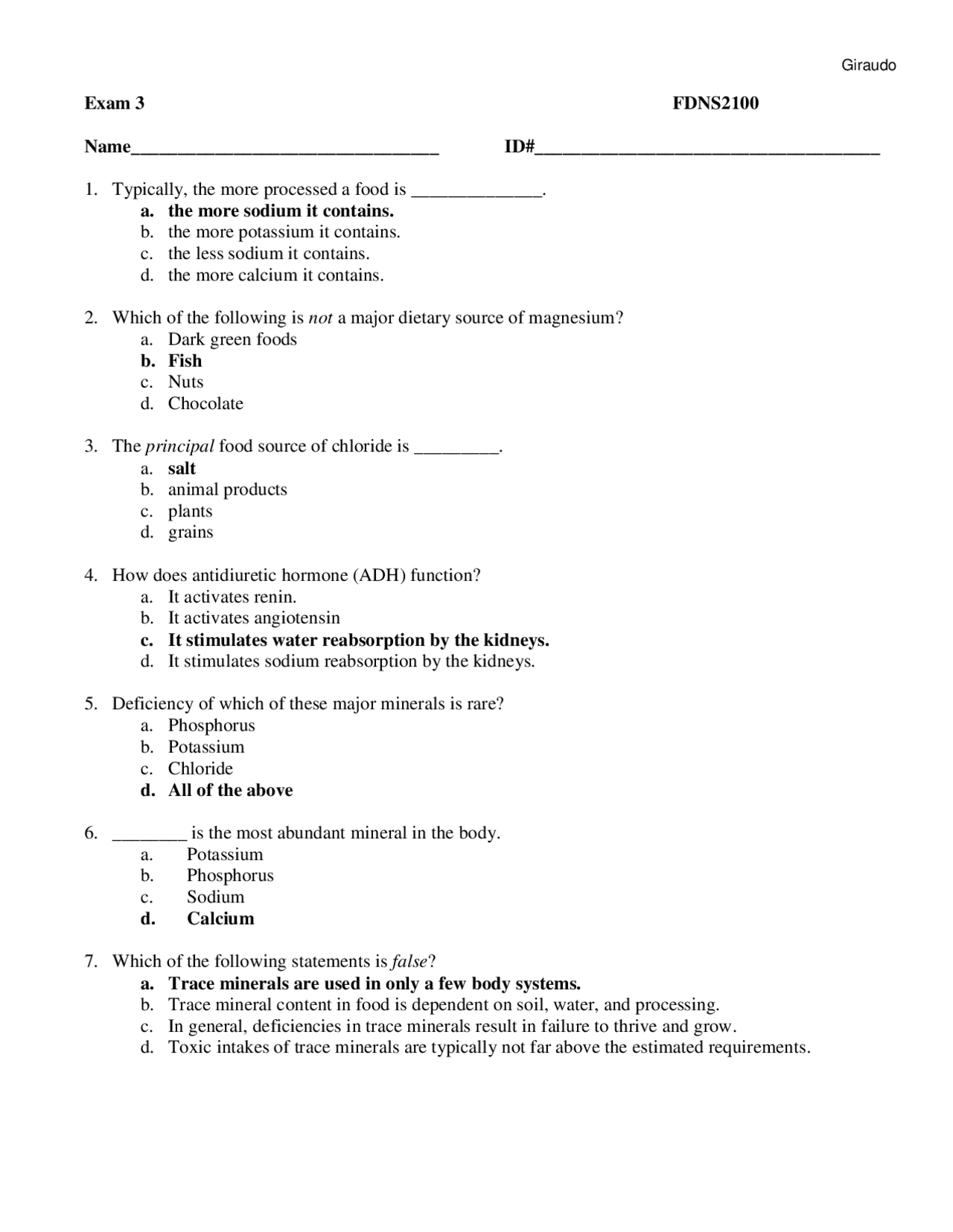 50 Multiple Choice Questions with Solution - Human Nutrition and Food ...