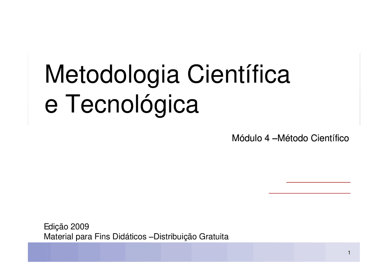 O Método Científico Parte1 Docsity