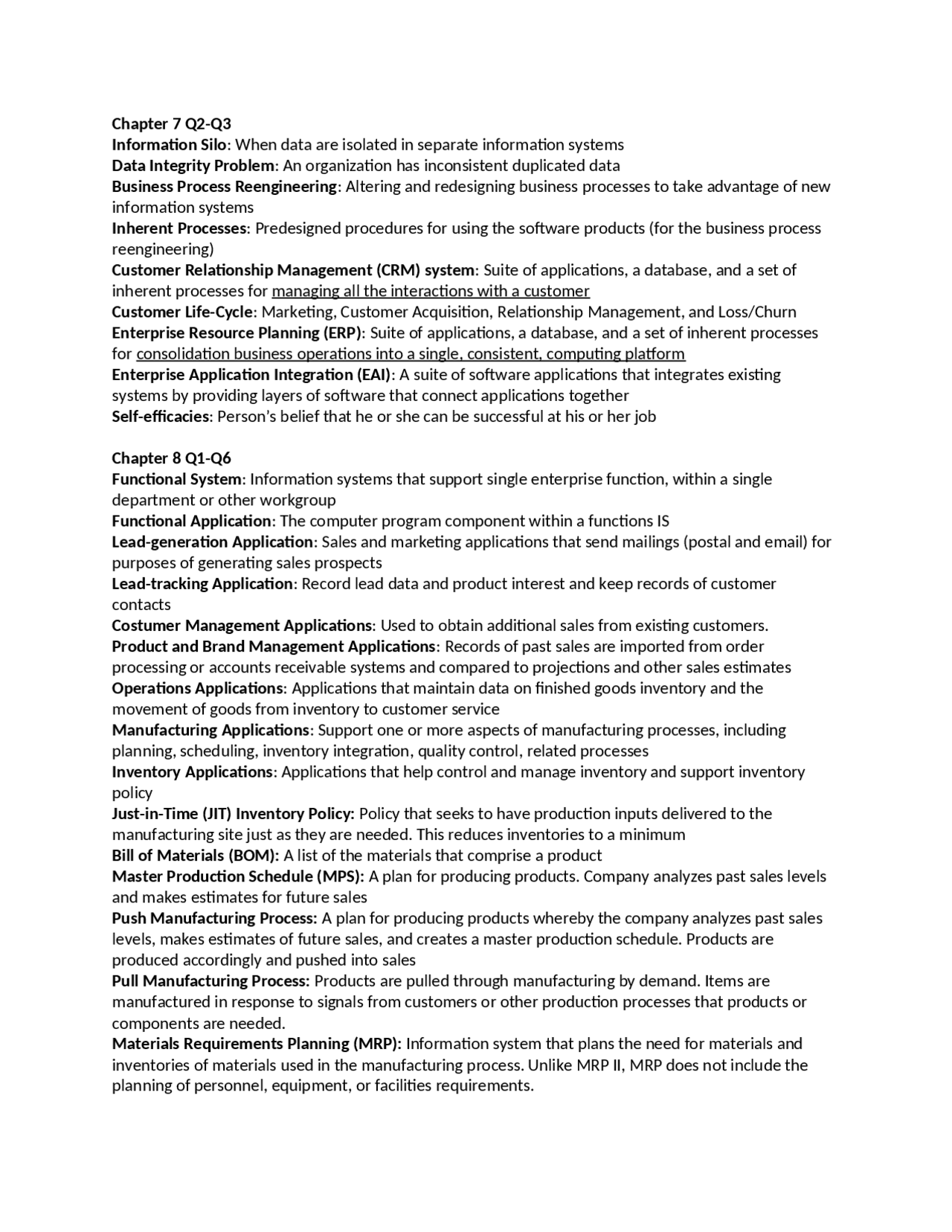 Exam 4 Key Terms Introduction To Business Analytics Acis 1504