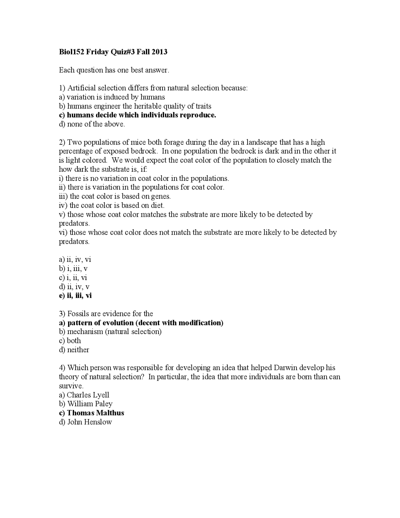Introduction To Biology Ii Quiz 3 Solved Questions Biology 101