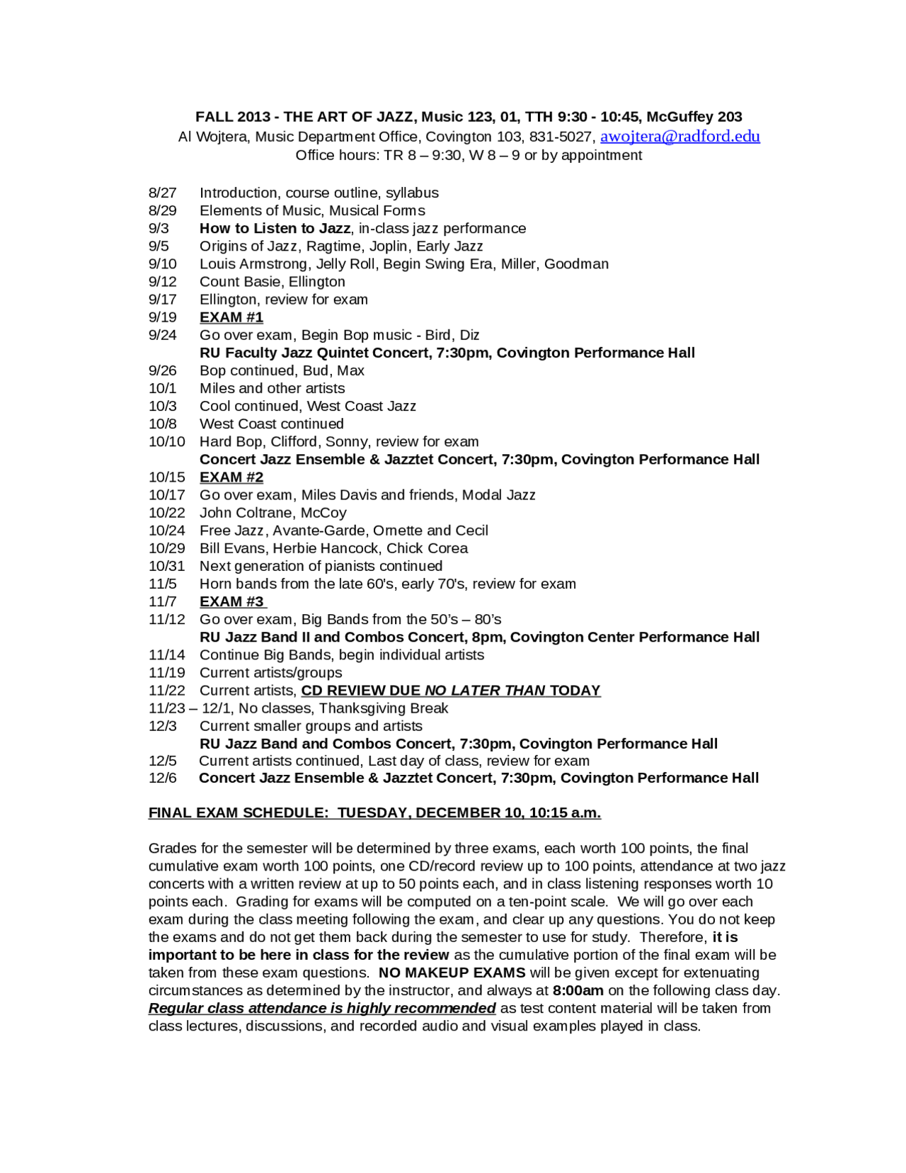 Elements Of Music Musical Forms Ellington Syllabus Musc 123 Docsity
