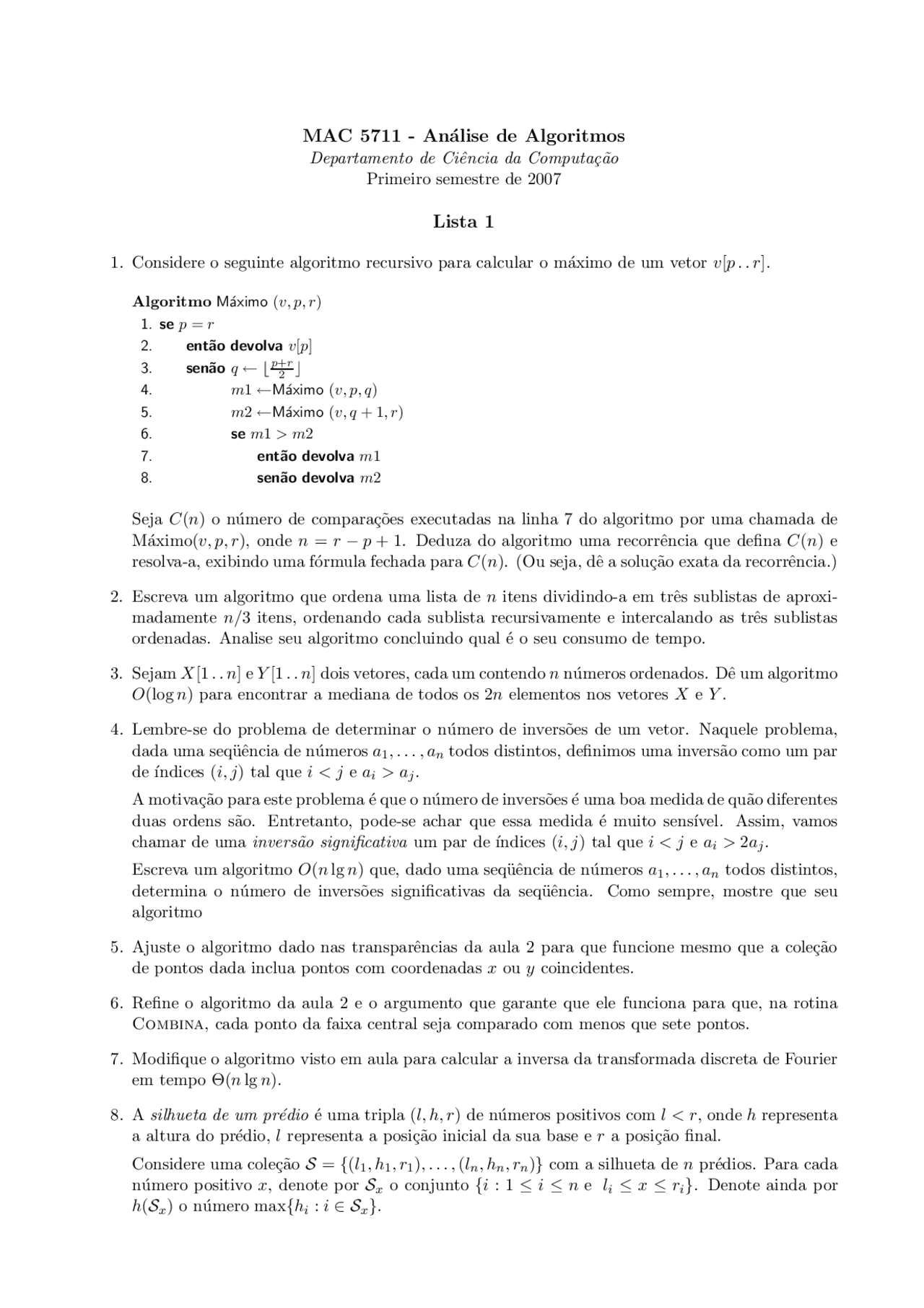 Análise De Algoritmos Docsity