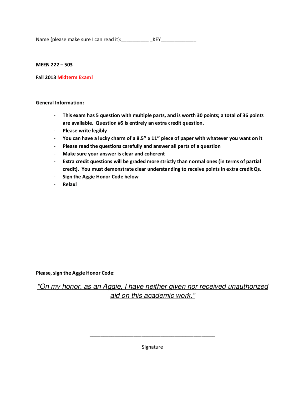 Midterm Exam Answers Key Materials Science Meen 222 Docsity