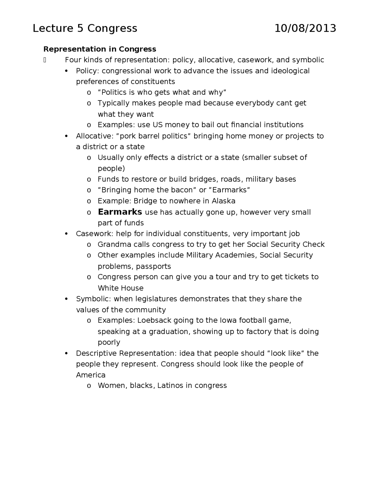 Understanding Representations and Elections in the US Congress - Prof ...