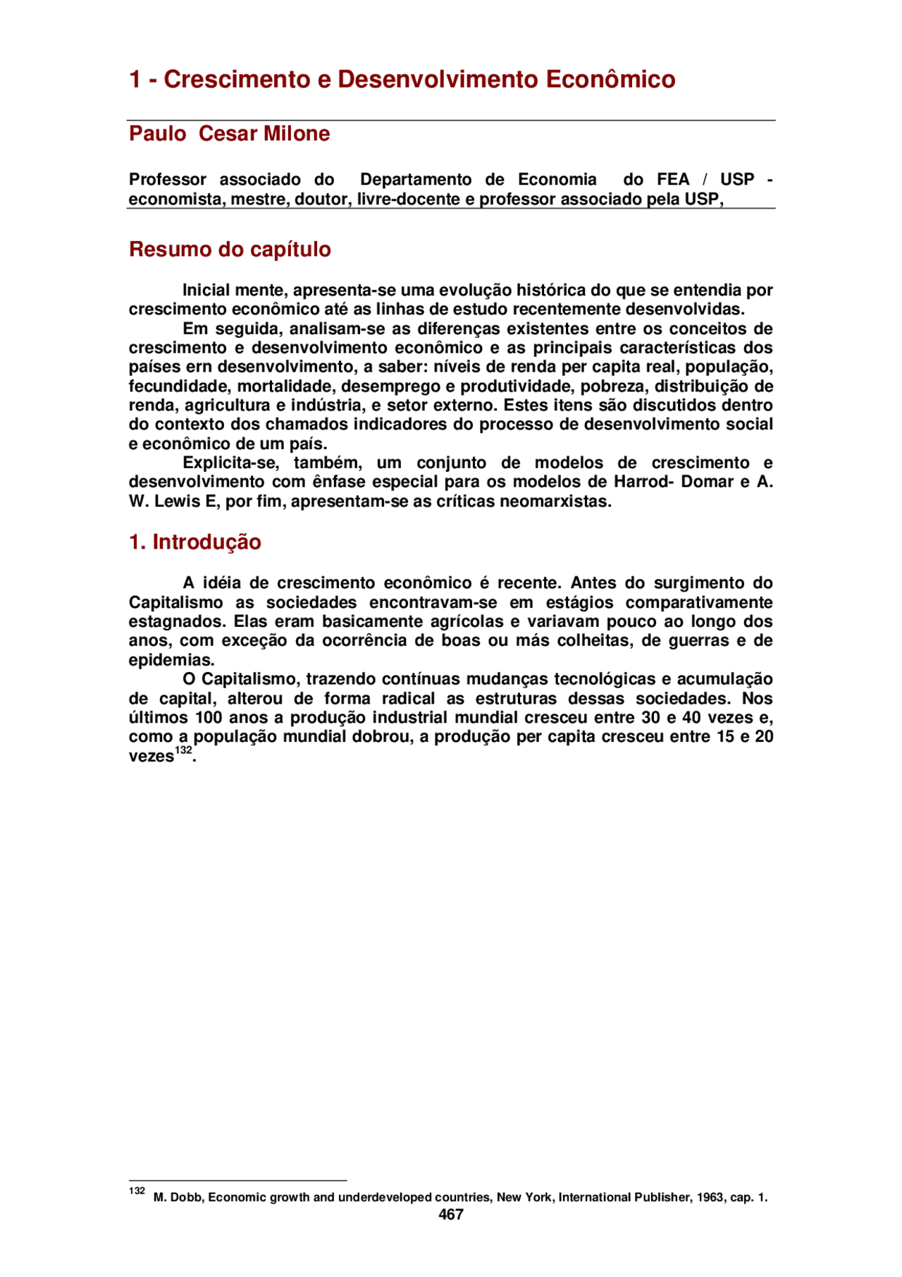 Crescimento E Desenvolvimento Econômico Parte1 Docsity
