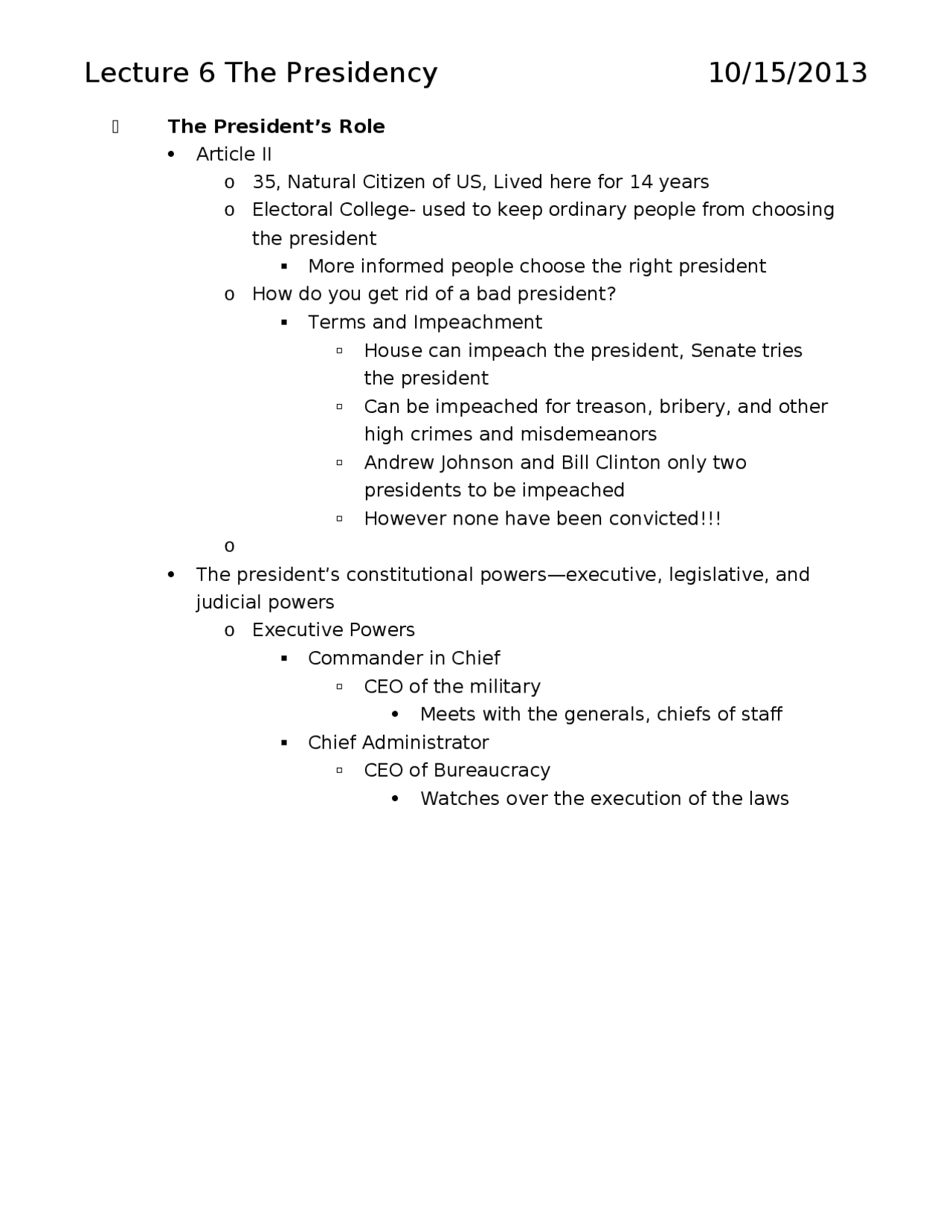 The Presidency - Introduction to American Politics - Lecture 6 | 030 ...