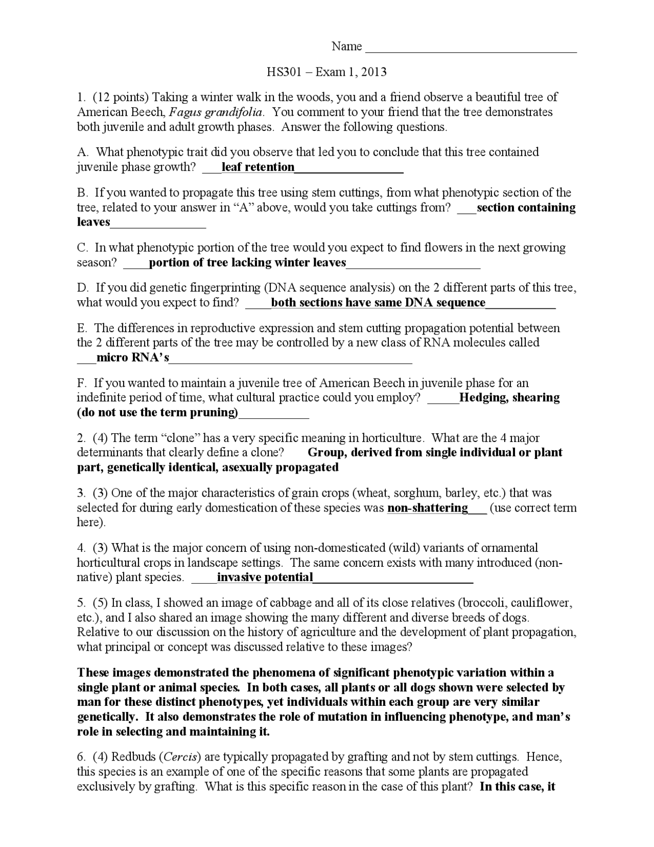 31 Questions on Leaf Retention - Examination 1 | HS 301 - Docsity